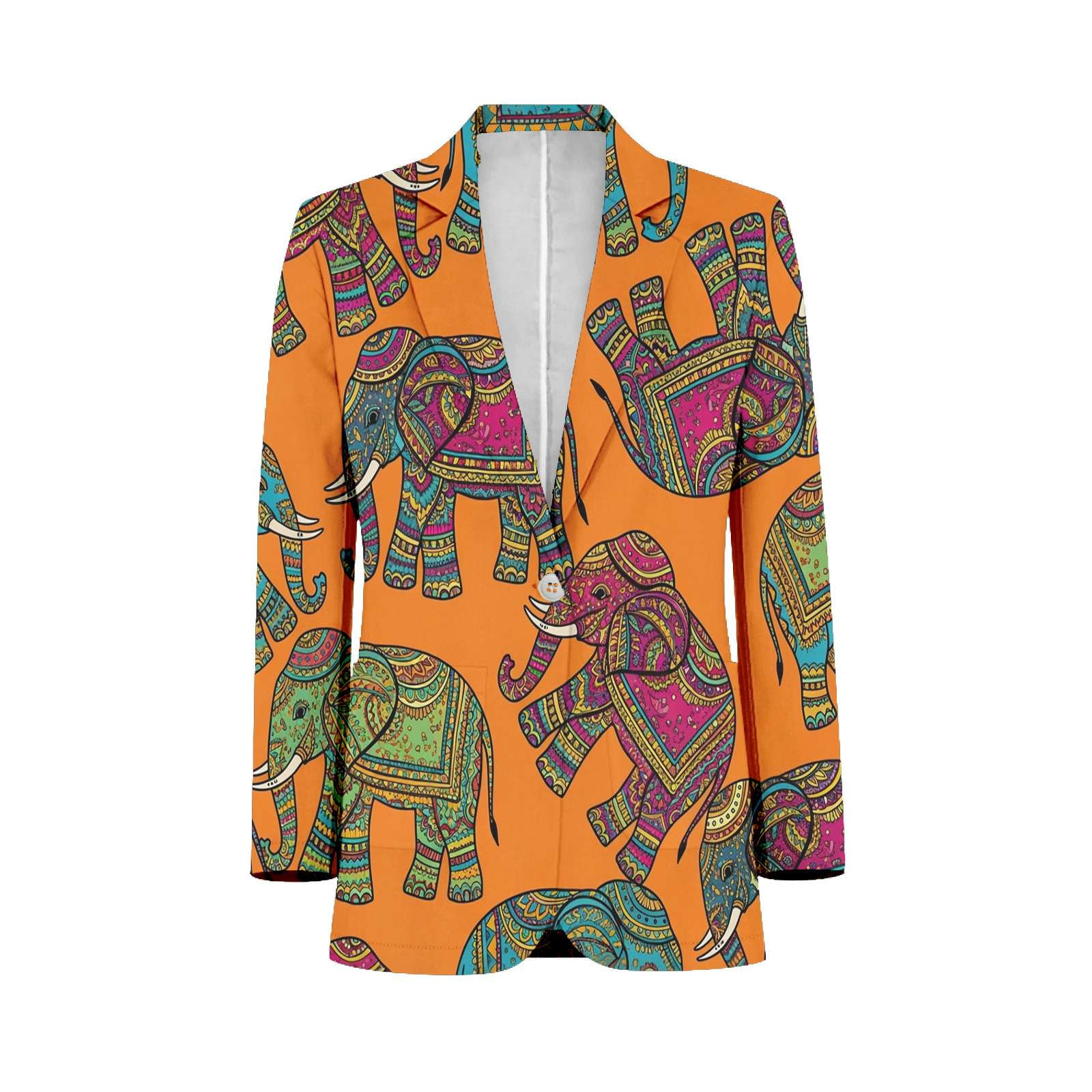 Colorful Elephant Pattern Fabric Mens Suits Shawl Collar Slim Fit Suit ...