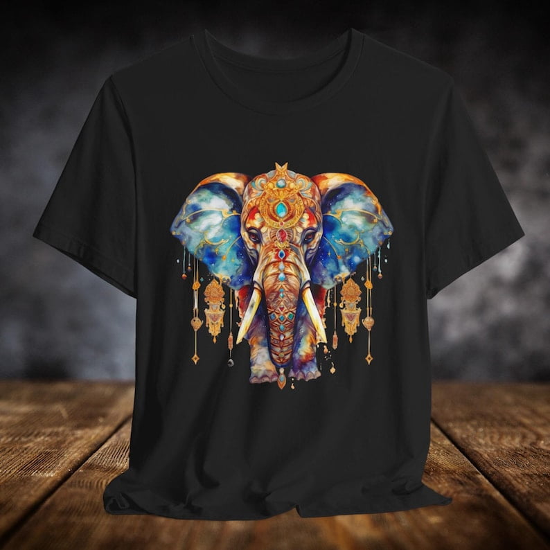 Colorful Elephant Shirt Holi Festival Unisex Tee Boho Elephant Graphic ...
