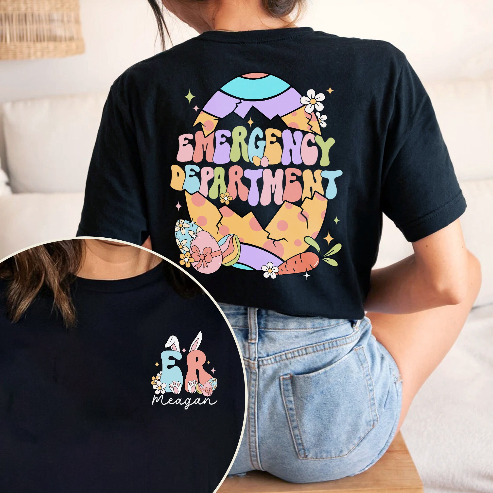 Colorful Emergency Department Graphic Comfort Colors Shirt for ER ...