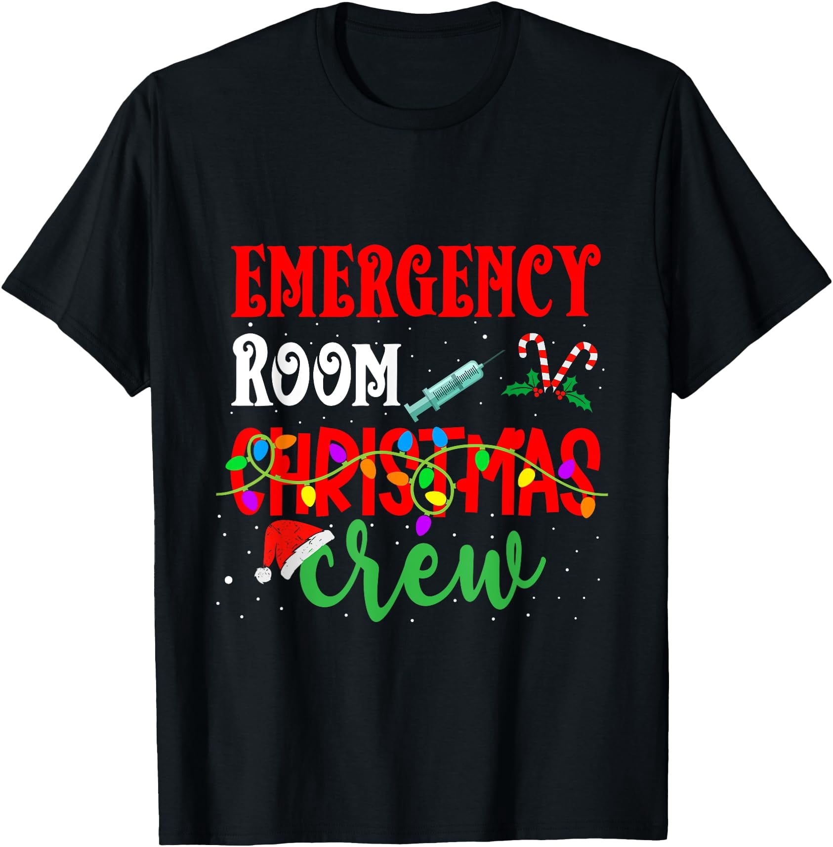 Colorful Emergency Room Christmas Crew T-Shirt for Holiday Cheer and ...