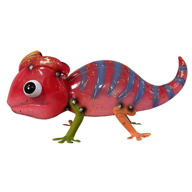 Colorful Enameled Metal Lizard Statue - Red - Walmart.com