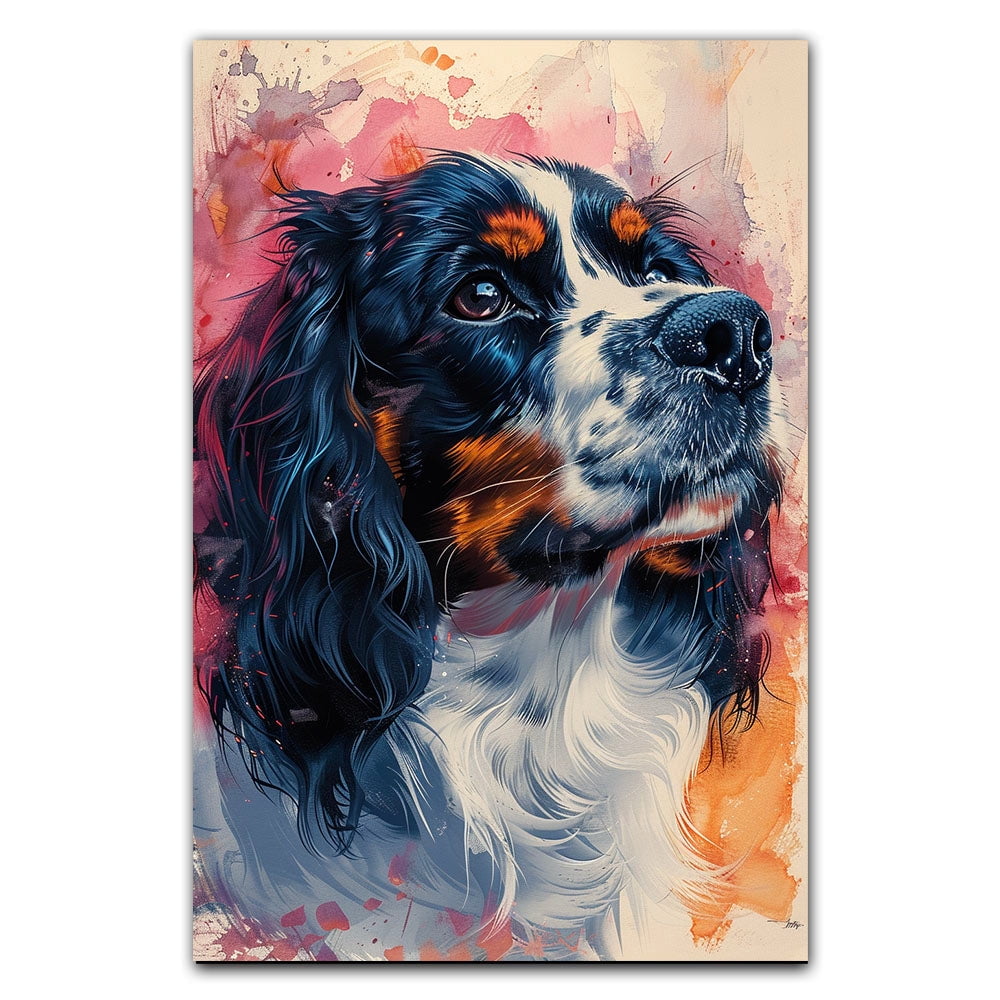 Colorful English Springer Spaniel Wall Art Abstract Dog Posters Animal ...