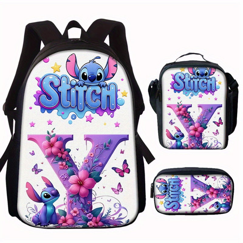 Colorful English letters Stitch Backpack - letters Backpack, Lunch Bag ...