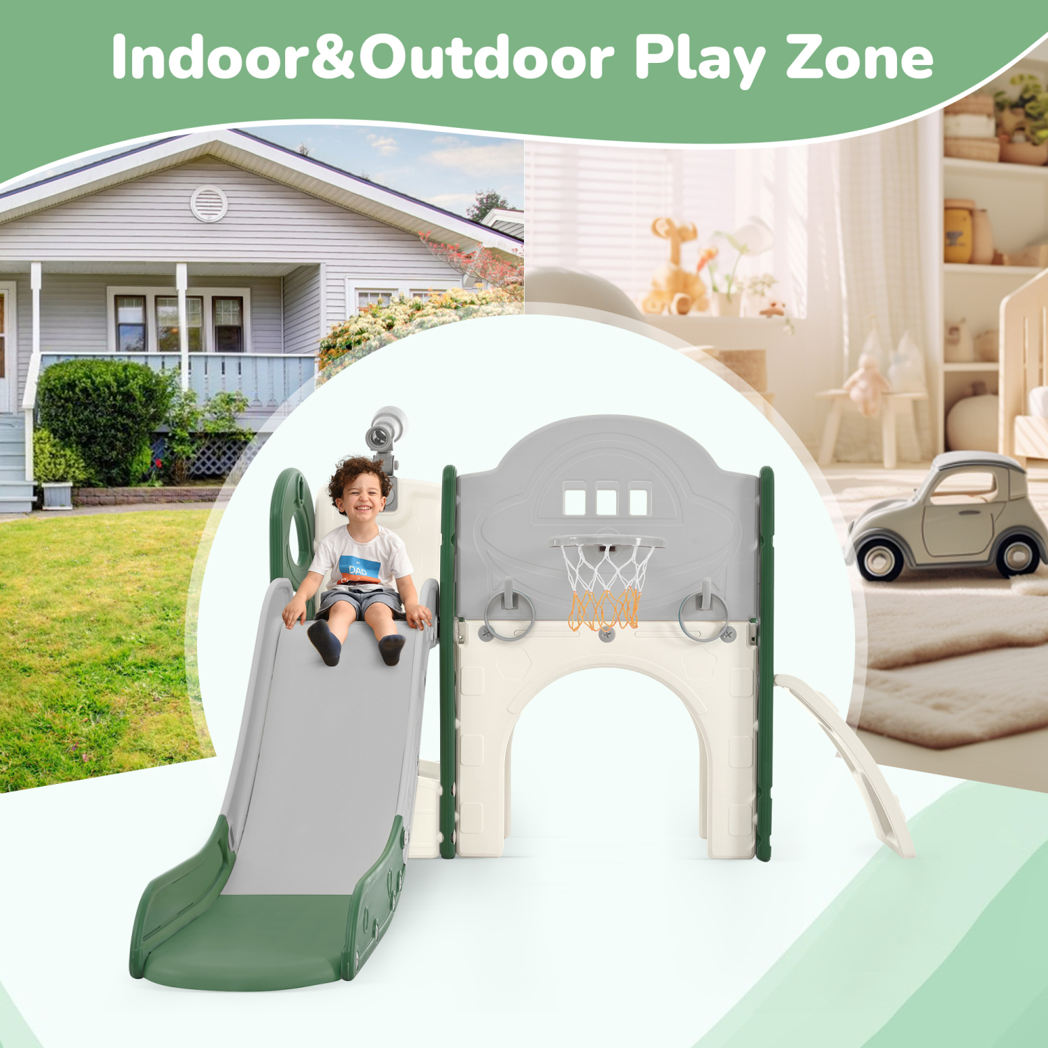 Colorful and Entertaining Kids‘ Slide Playset Structure - Freestanding ...