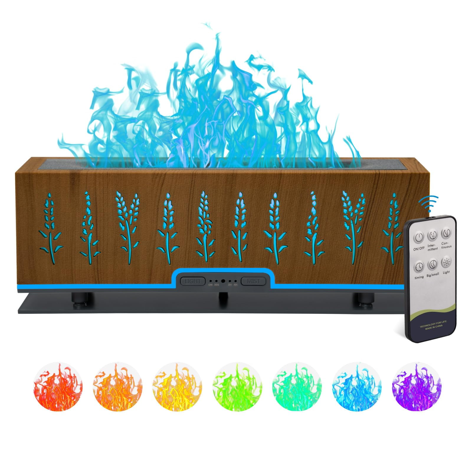 Colorful Essential Oil Diffuser, 7 Colors Flame Diffuser Changing ...