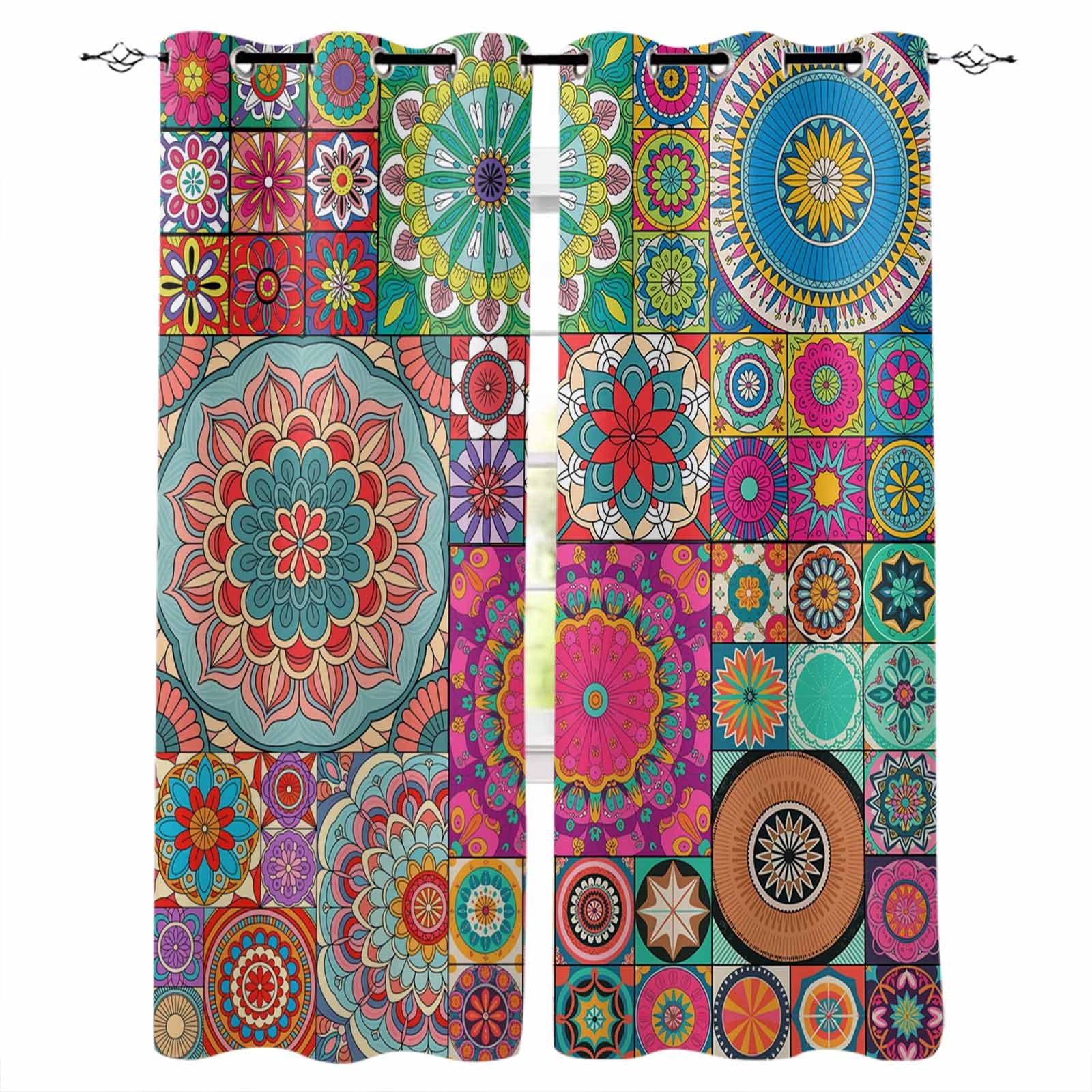 Colorful Ethnic Blackout Curtains for Bedroom/Living Room, Thermal ...