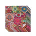 Colorful Ethnic Cloth Napkins Set of 4 Reusable Dinner Napkins, Modern ...