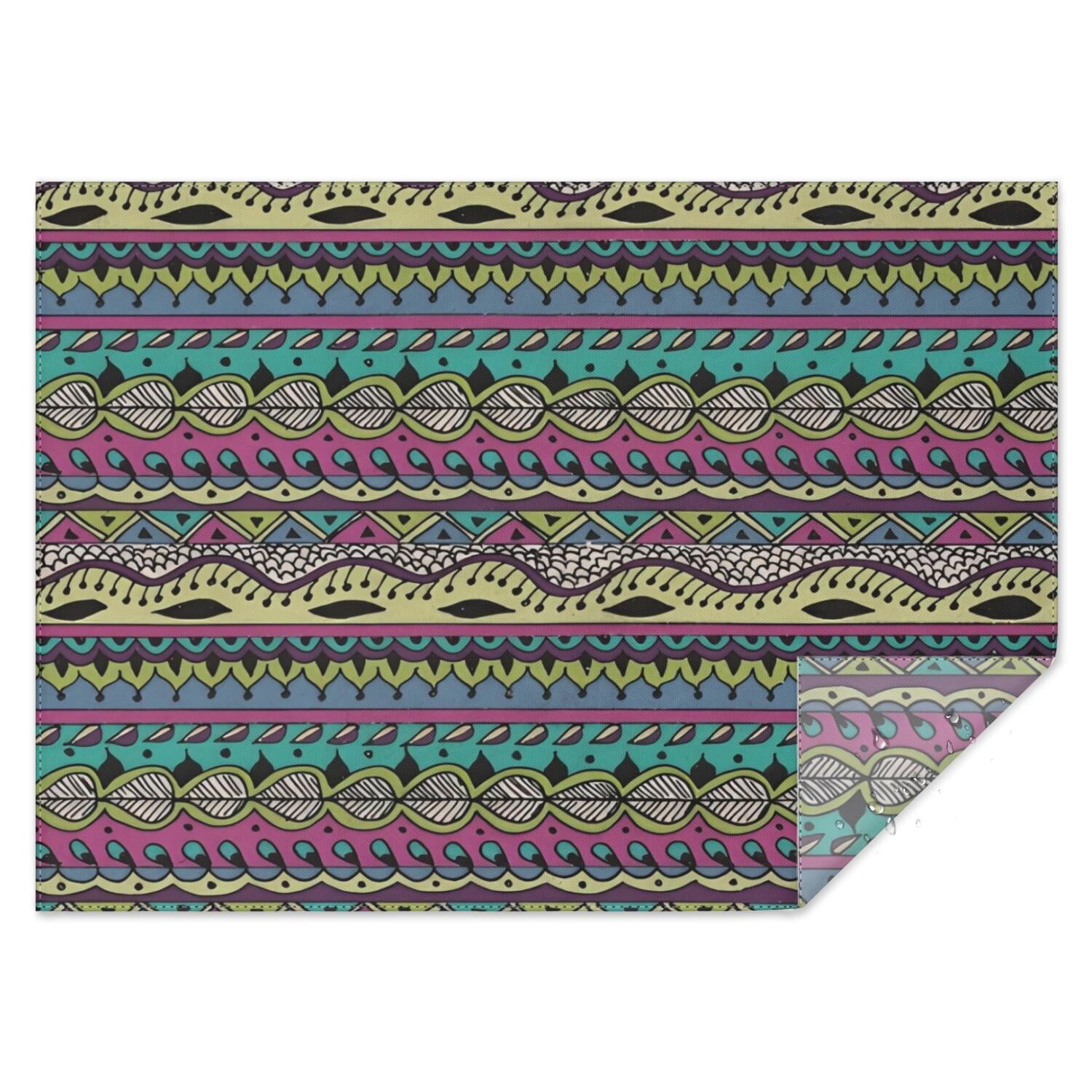 Colorful Ethnic Pattern Rectangle Tablecloth 60"x84",Waterproof ...