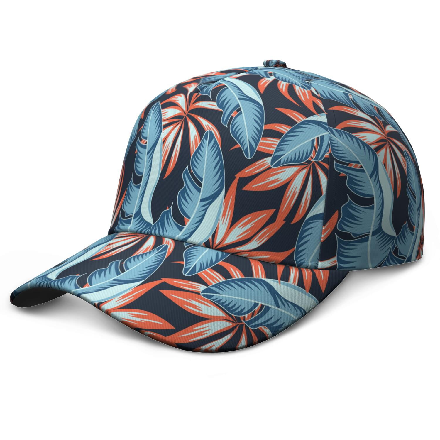 Colorful Exotic Jungle Leaves Baseball Cap - Structured 6-Panel Design ...