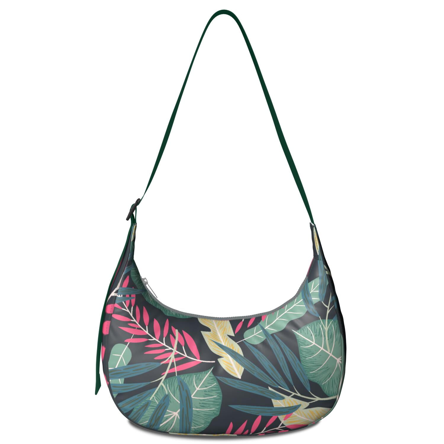Colorful Exotic Jungle Leaves Crossbody Bag for Women Hawaiian Palm ...