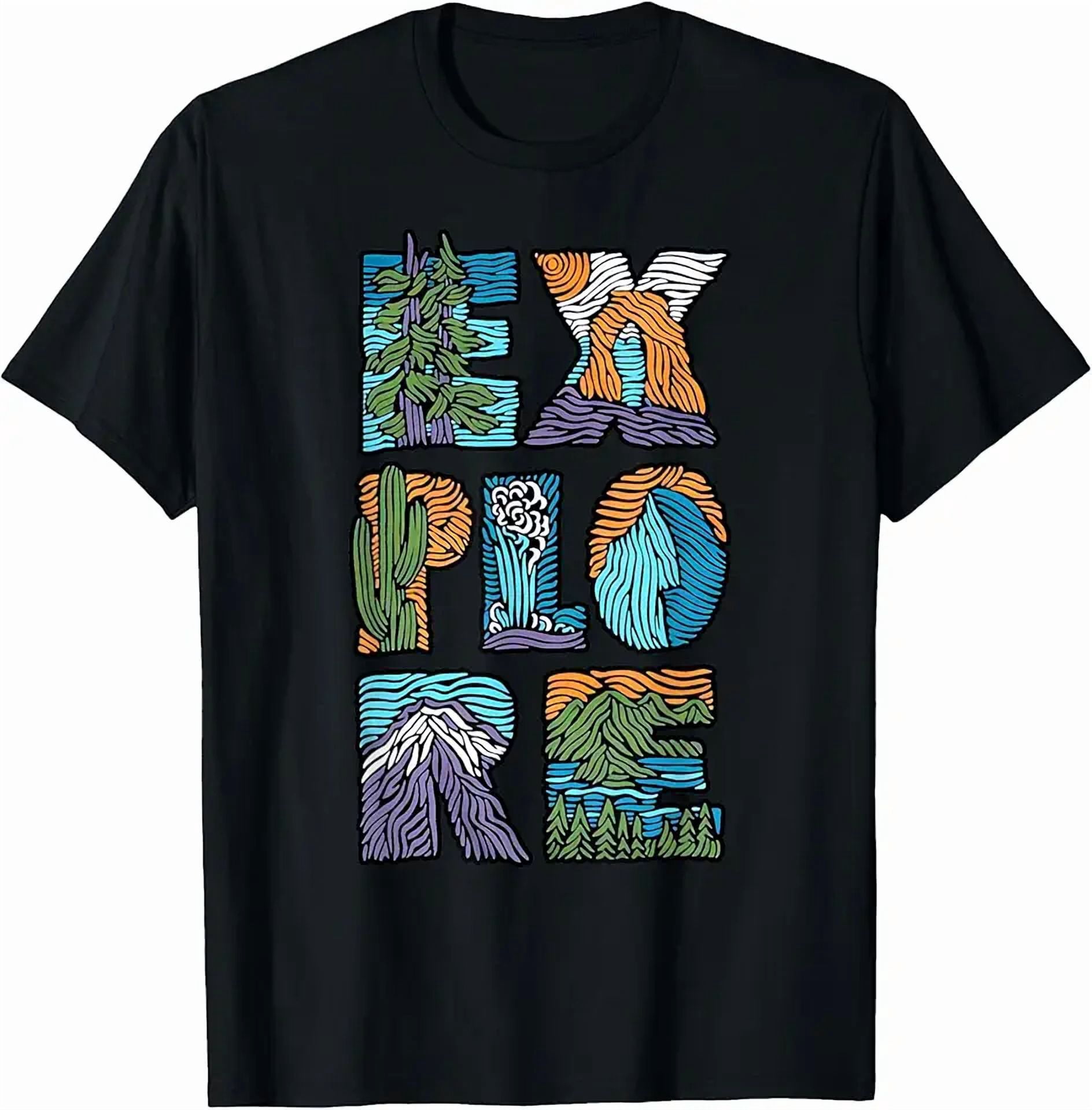 Colorful Explore Nature Landscape Graphic Unisex Hiker Camper Cotton ...