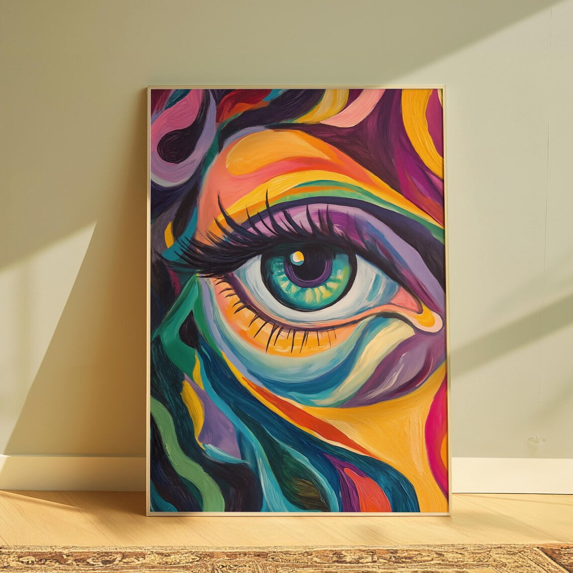 Colorful Eye Iris Abstract Wall Art, Unframed Canvas Size 12x18 ...