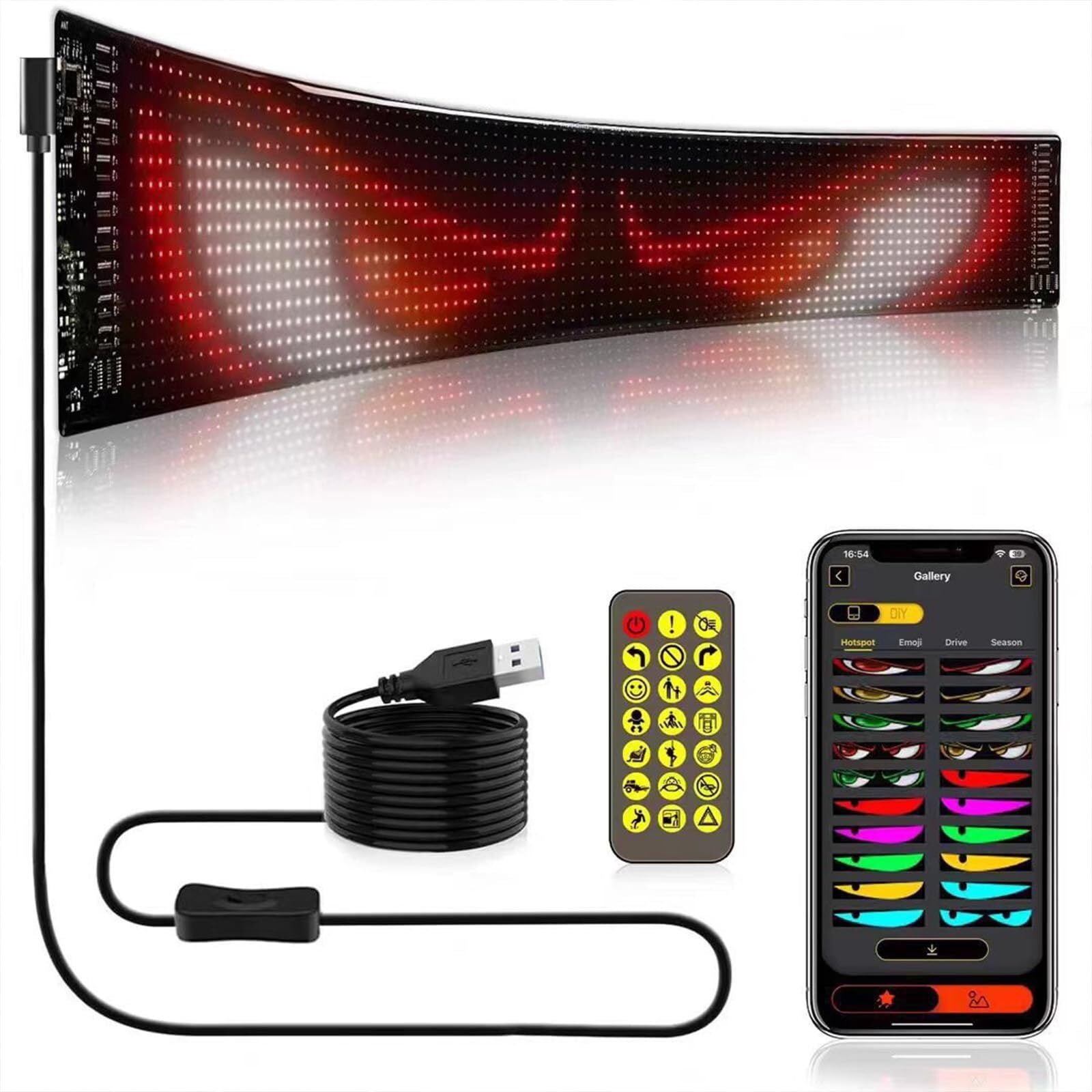 Colorful Eye Lamp Soft Screen, Programmable Flexible Automotive Neon ...