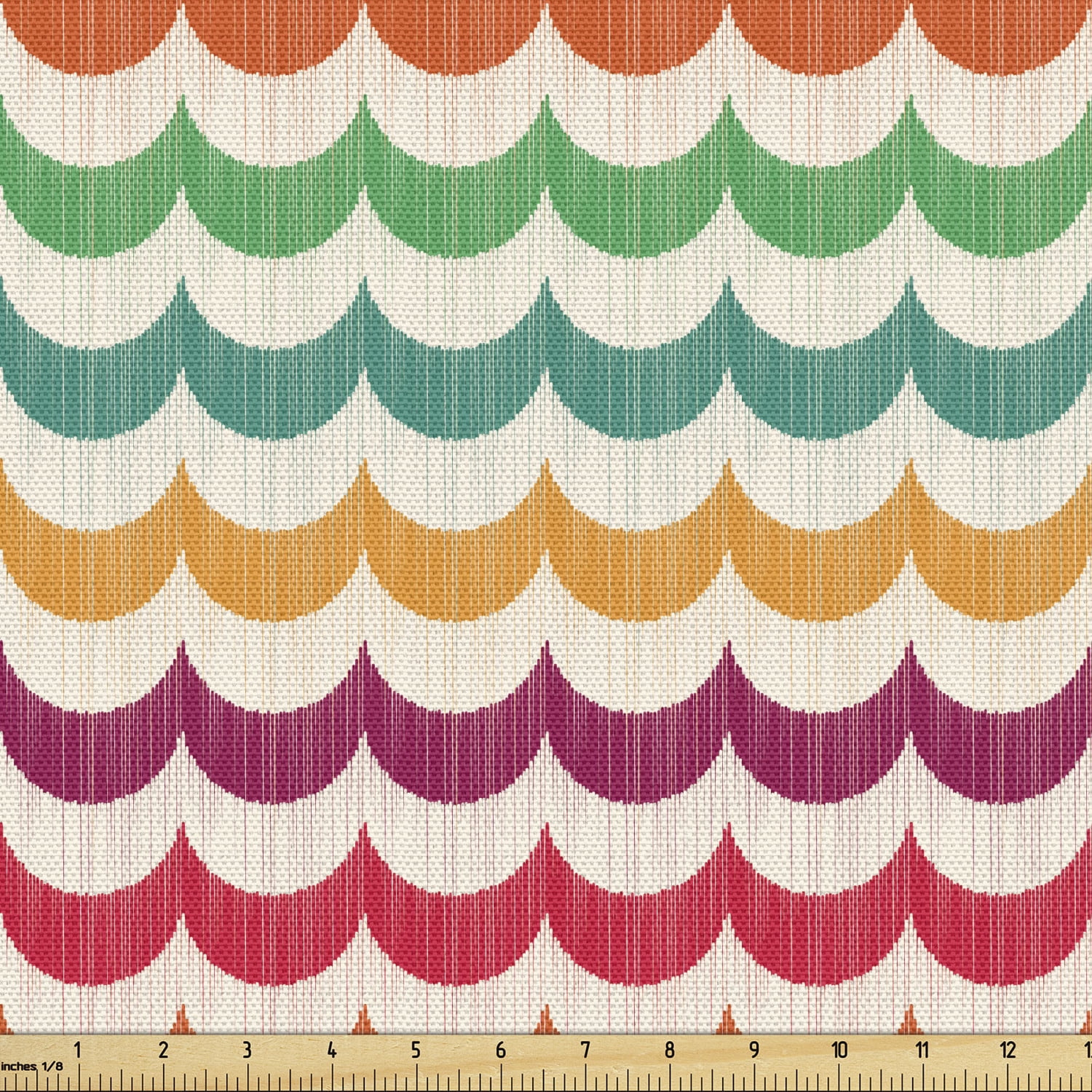 Colorful Fabric by the Yard, Computer Graphics of Vibrant Wavy Motifs ...