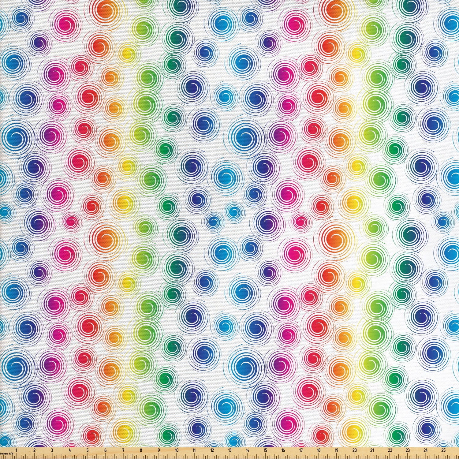 Ambesonne Colorful Fabric by the Yard Upholstery, Funky Geometric Retro ...