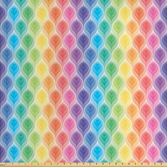 Ambesonne Colorful Fabric by the Yard Upholstery, Digital Floral ...