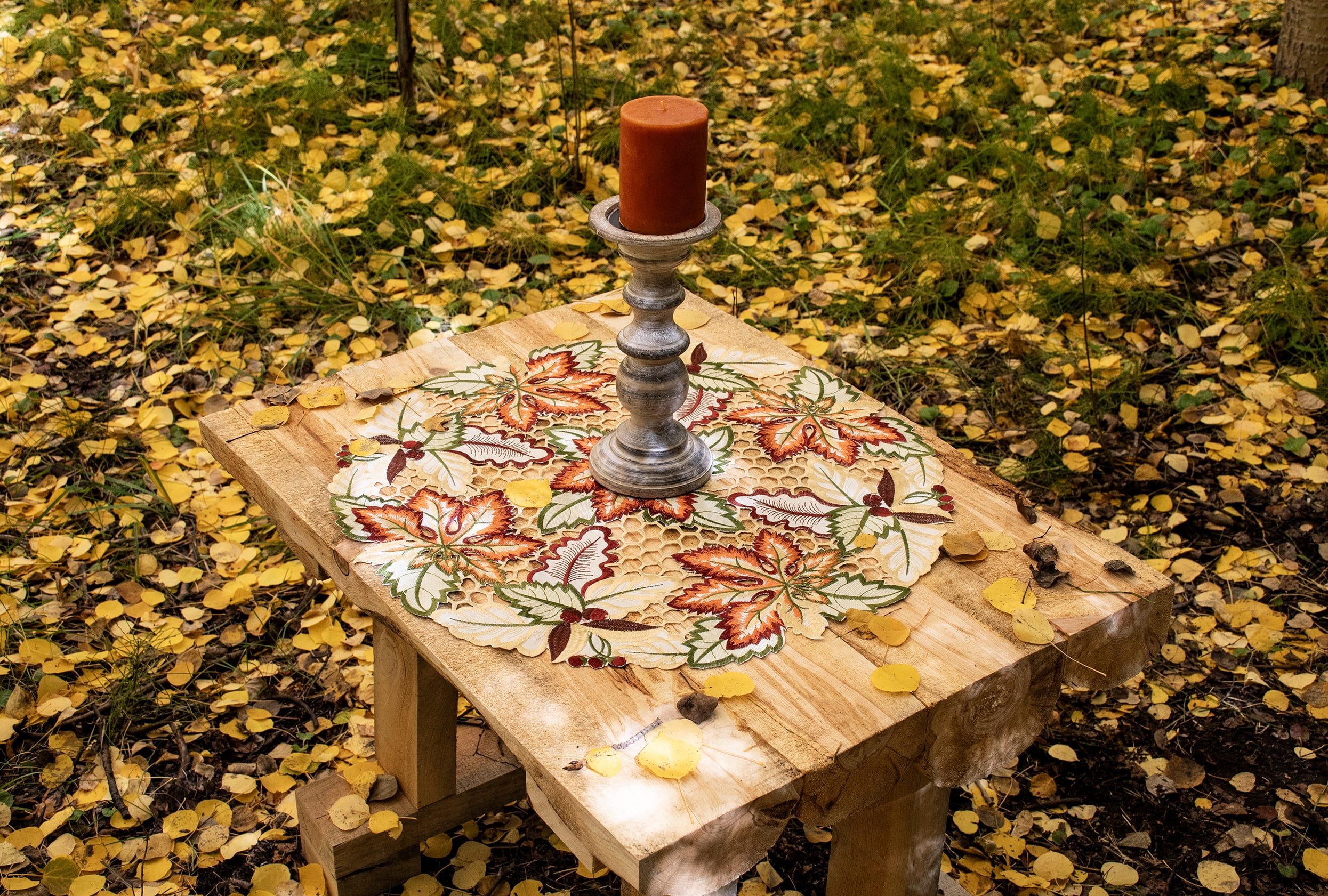 Linens Art And Things Thanksgiving, Autumn, 23-Inch Round Fall Maple ...
