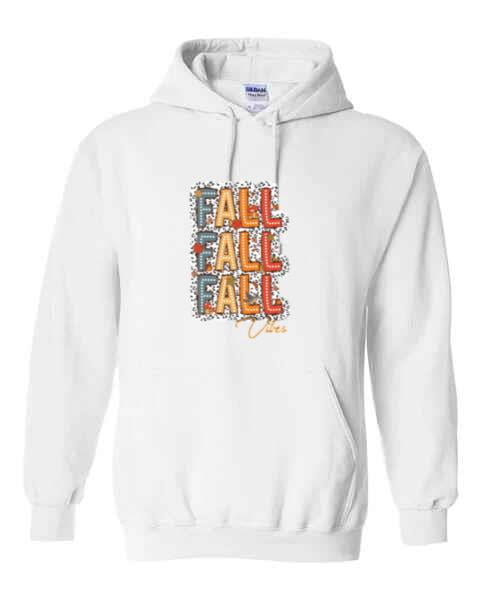 Colorful Fall Vibes Hoodie Retro Leopard Print Autumn Graphic Style up ...