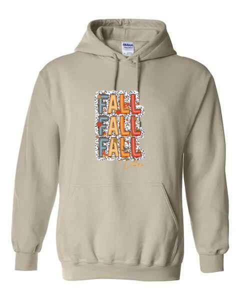 Colorful Fall Vibes Hoodie Retro Leopard Print Autumn Graphic Style up ...