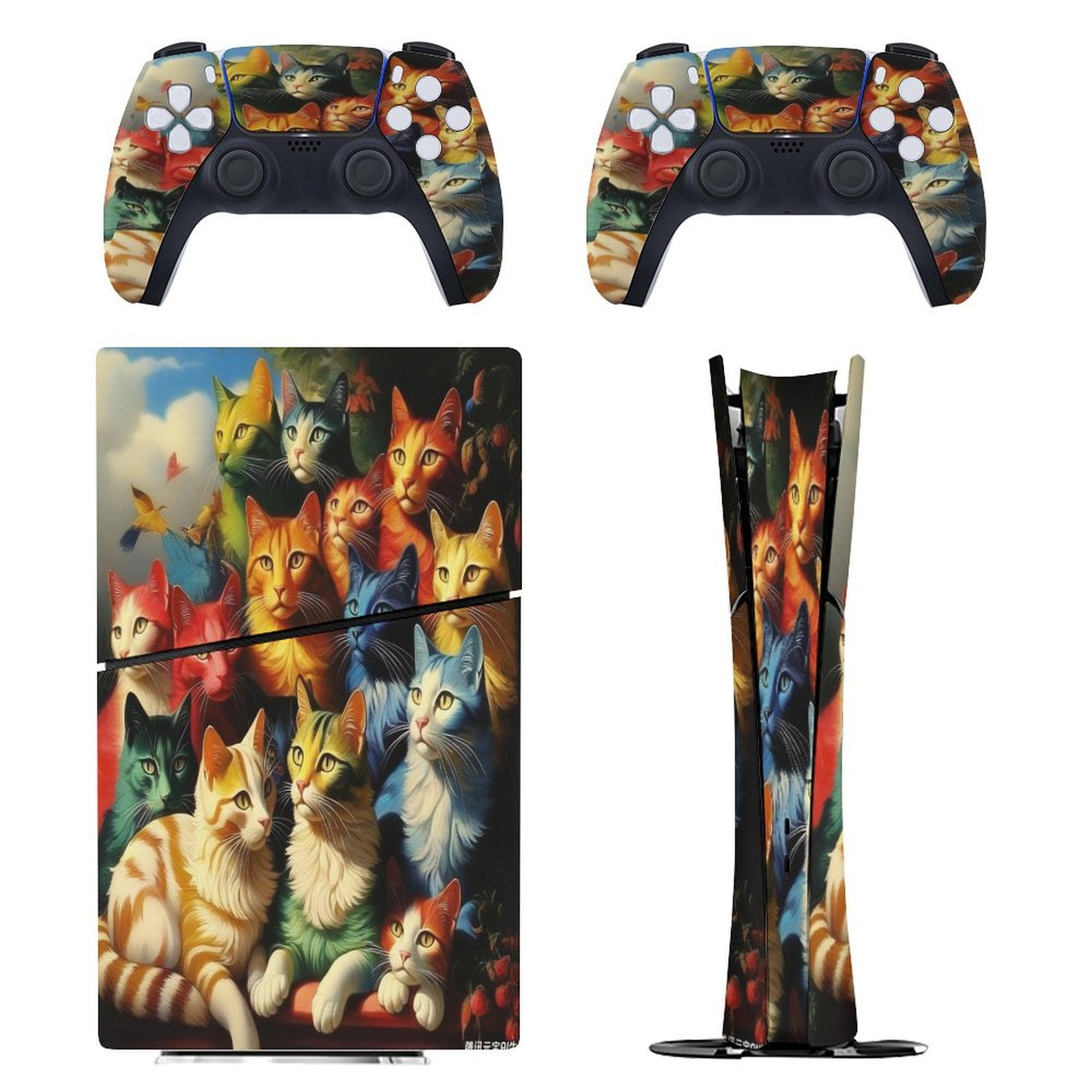 Colorful Fantasy Cat Family PS5/PS5 Slim Digital Disc Skin Sticker For ...