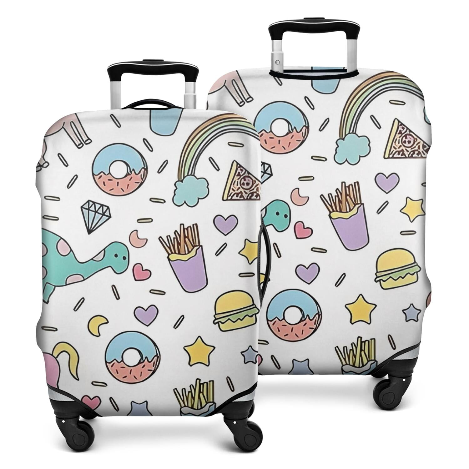 Colorful Fantasy Food Elements Pattern Luggage Cover Fashion Suitcase ...