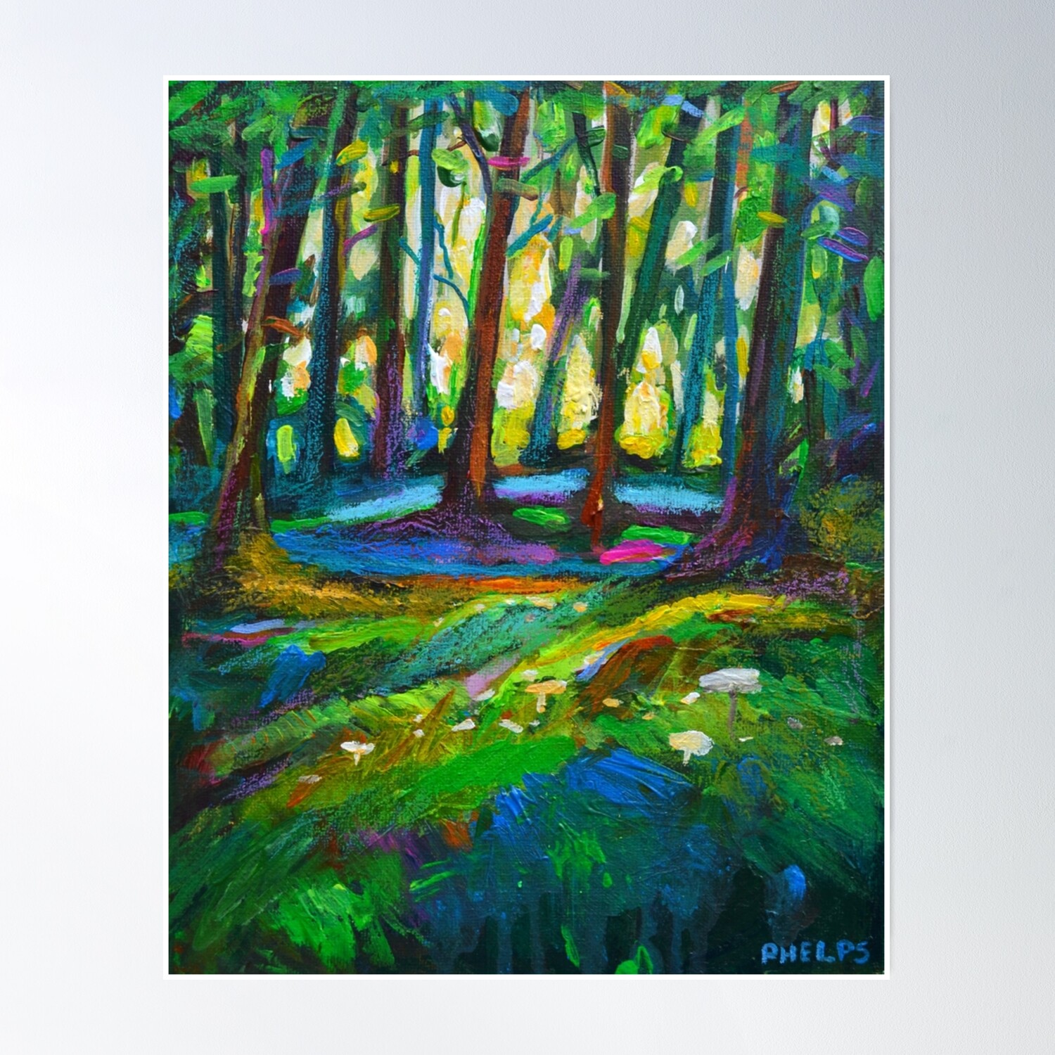 Colorful Fantasy Forest By Robert Phelps Poster Wall Art, Modern Wall ...