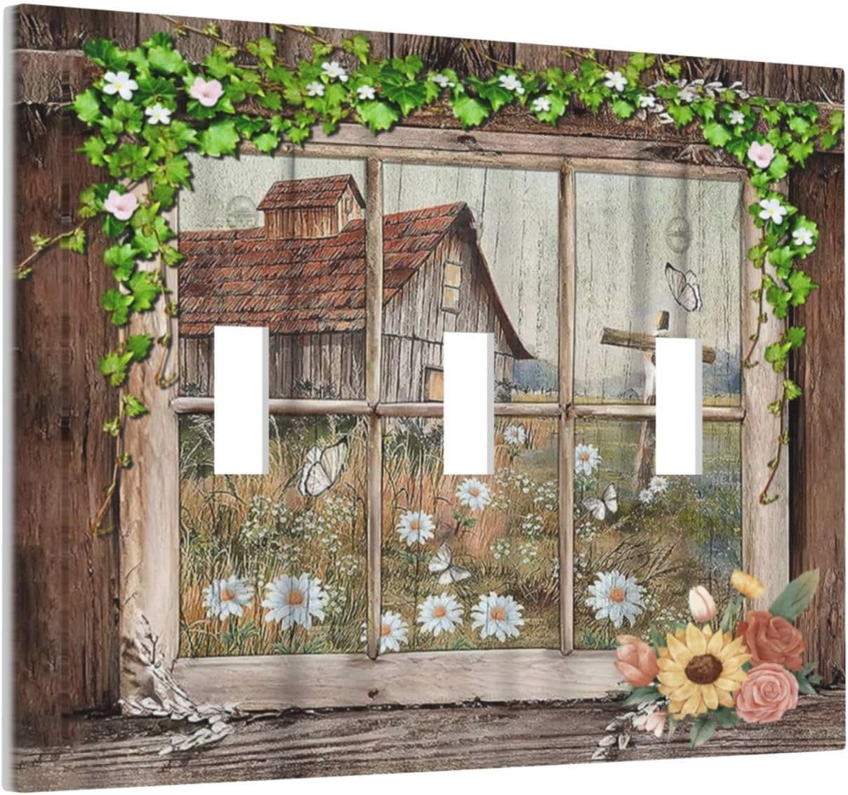 Colorful Fantasy Mushroom Forest 1 Gang Single Duplex Light Switch ...