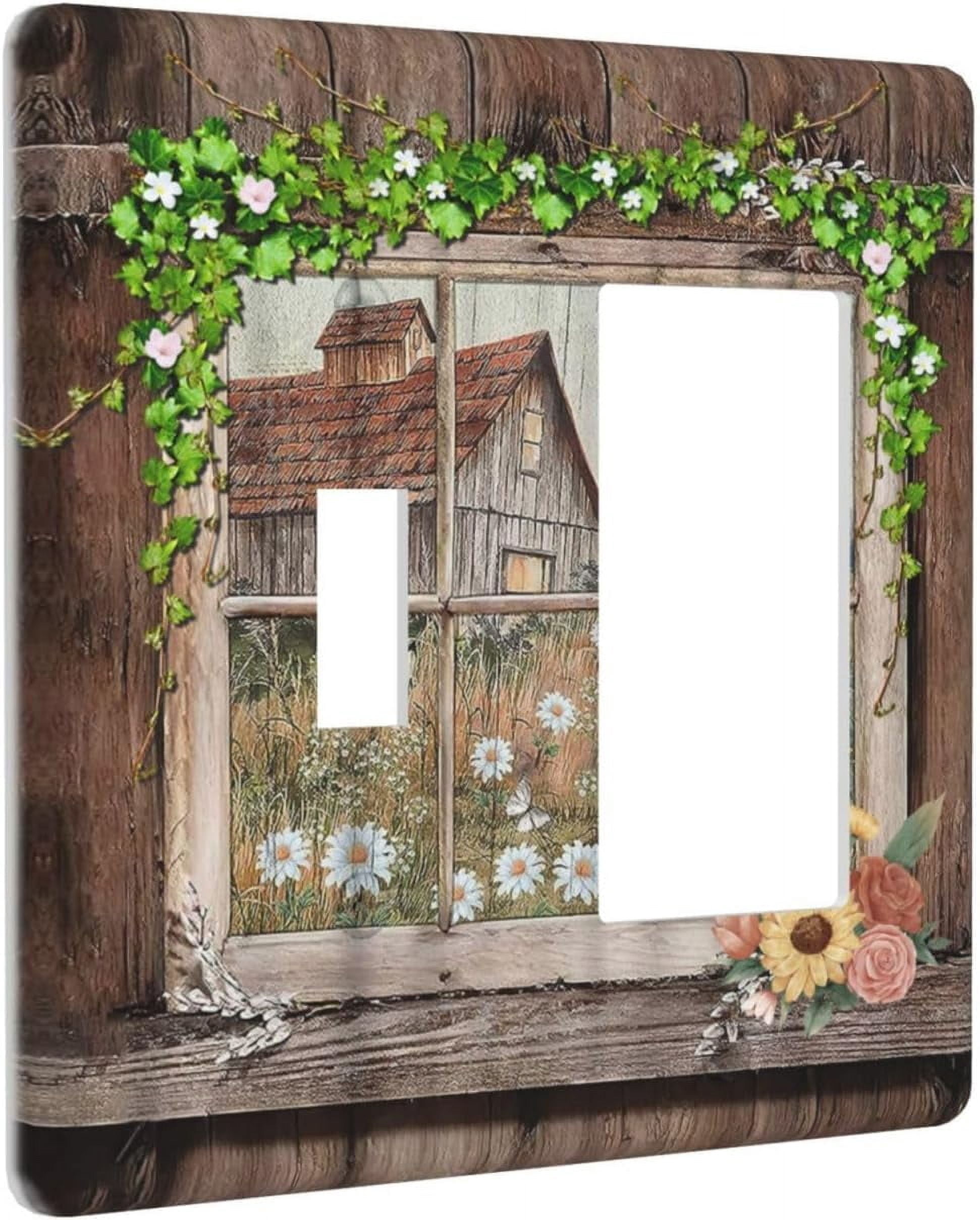 Colorful Fantasy Mushroom Forest 4 Gang Decorative light switch plate ...