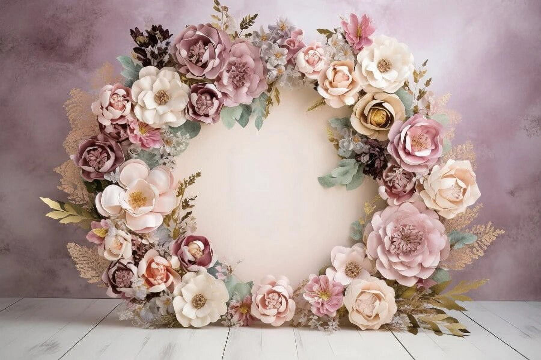 Colorful Fantasy Pink Flower Backdrop Abstract Gradient Wreath Newborn ...