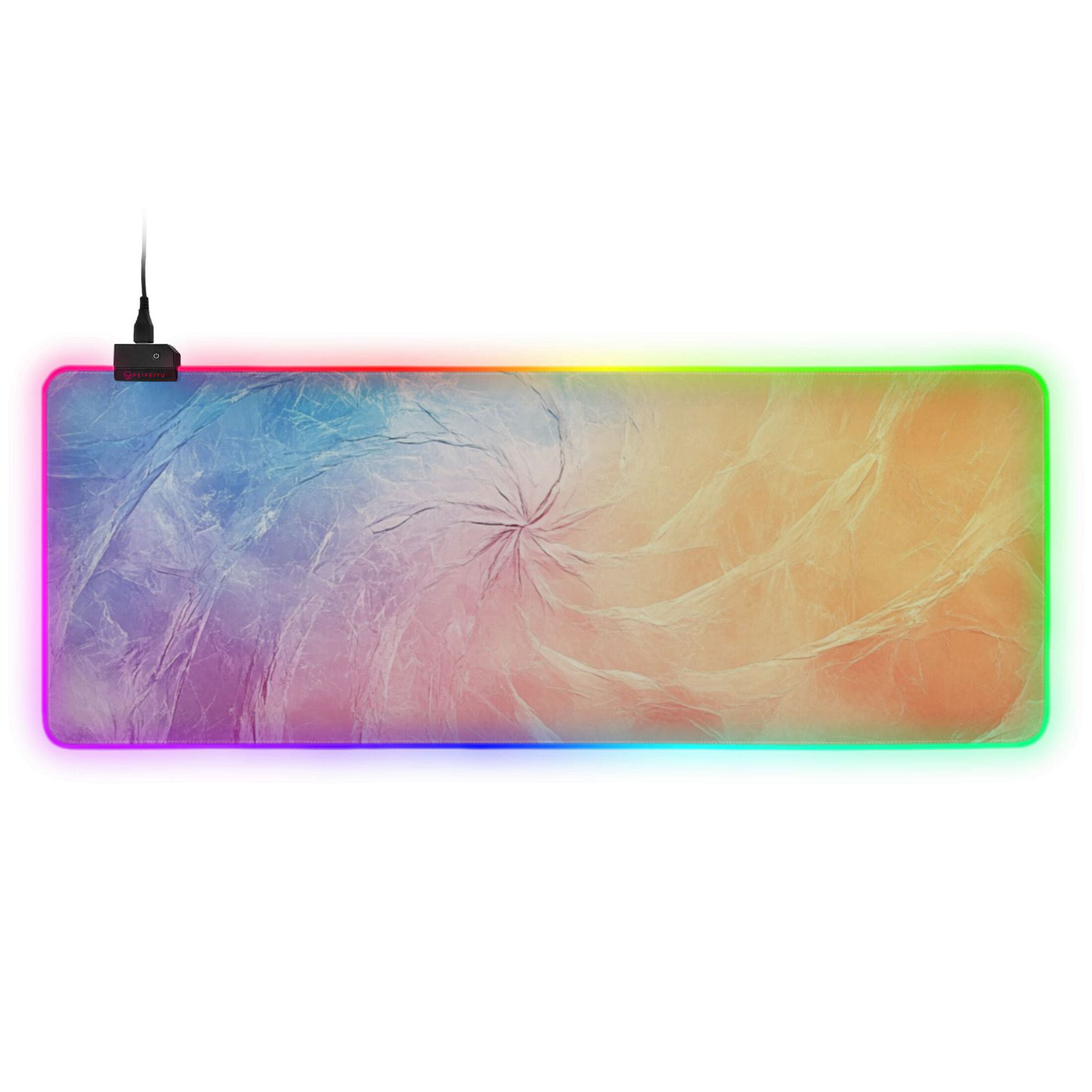 Colorful Fantasy Spin RGB Gaming Mouse Pad Large Keyboard Mat Rubber ...