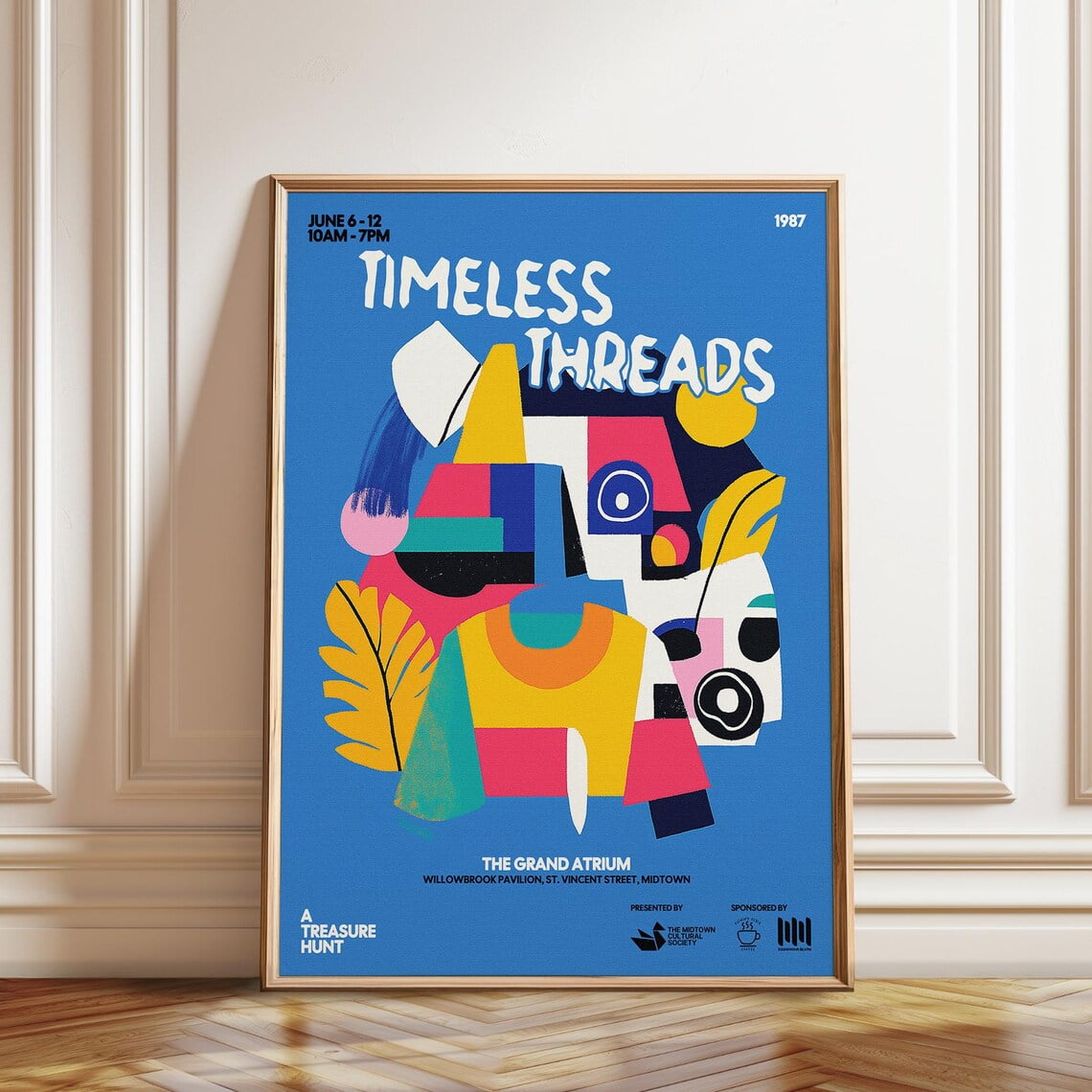 Colorful Fashion Poster – Abstract Clothing Threads Graphic Art Print ...