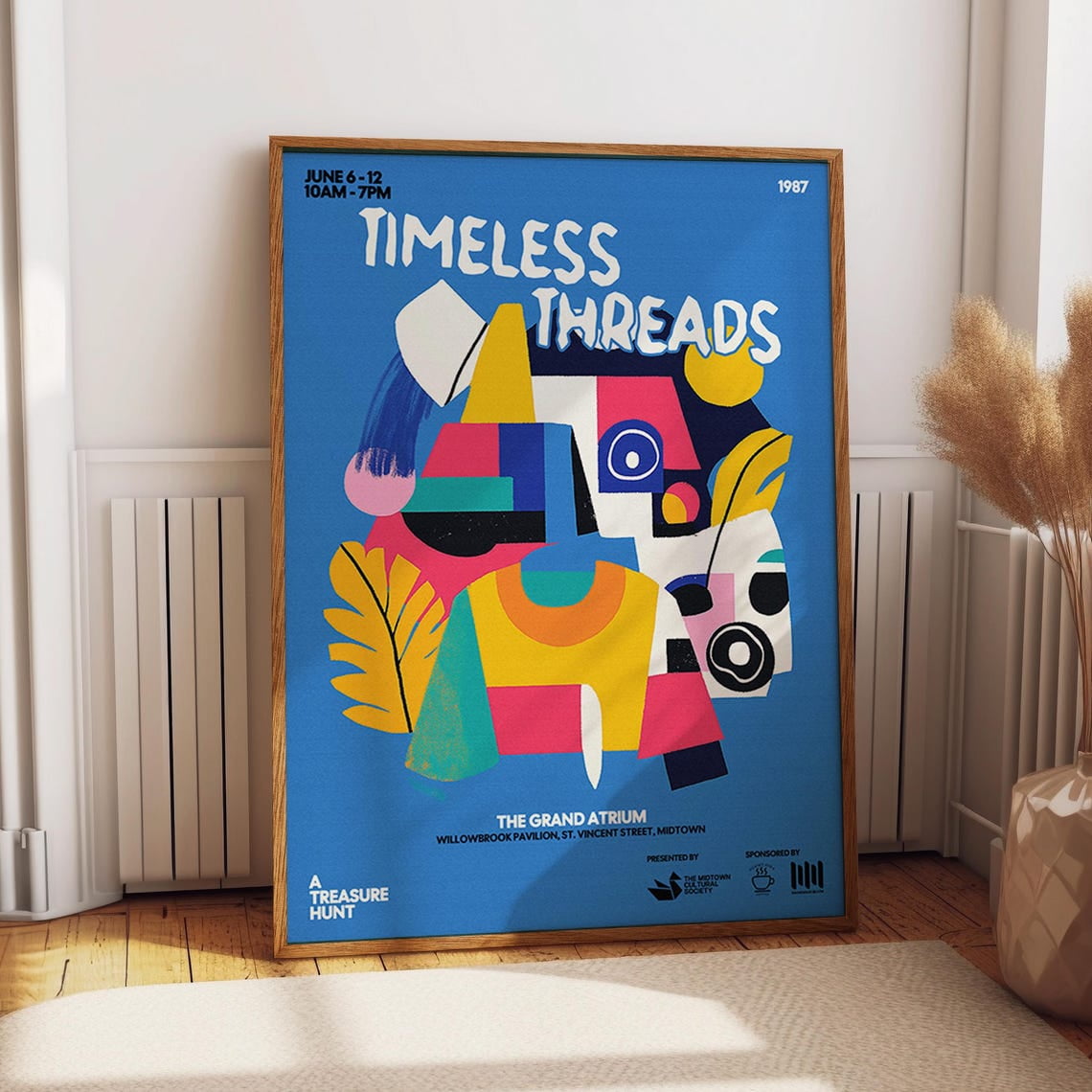 Colorful Fashion Poster – Abstract Clothing Threads Graphic Print ...