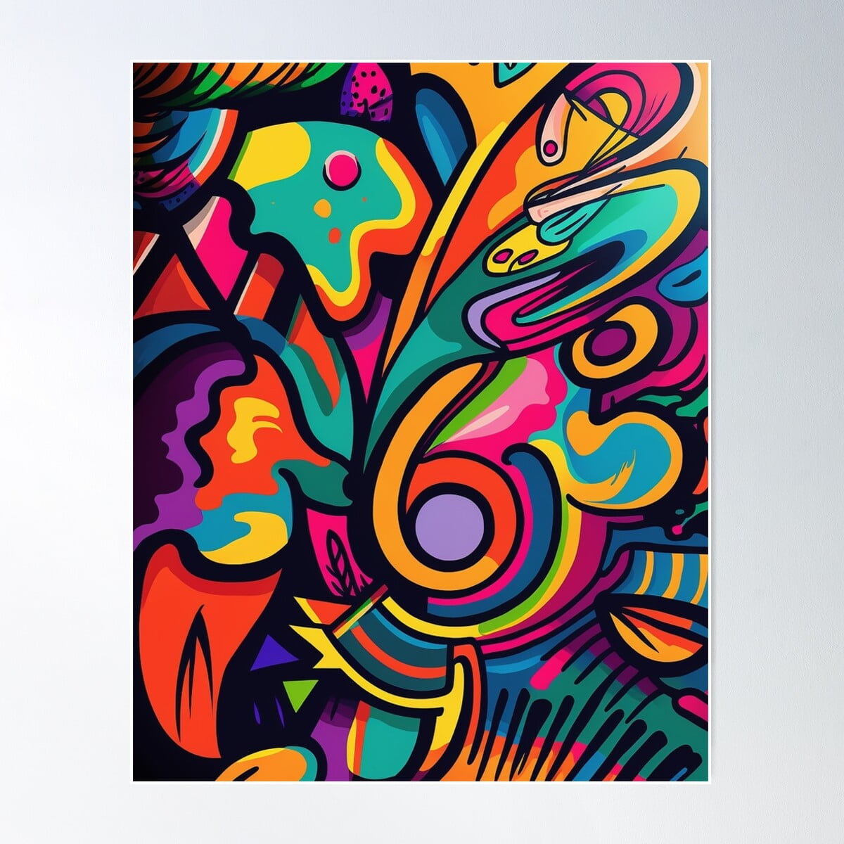 Colorful Fauvism Abstract Painting Poster Wall Art, Modern Wall Decor ...