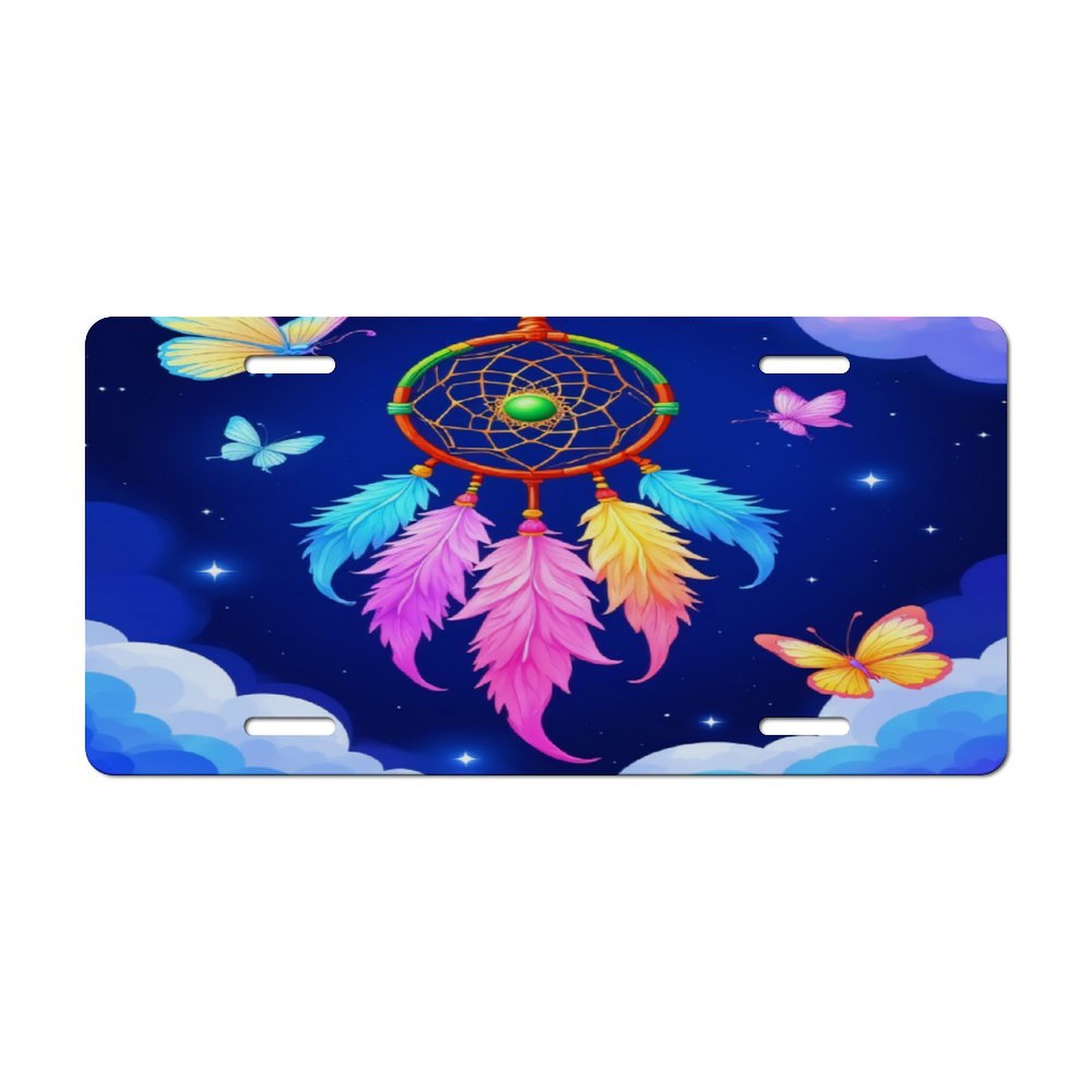 Colorful Feather Dreamcatcher Night Sky License Plate Lightweight ...