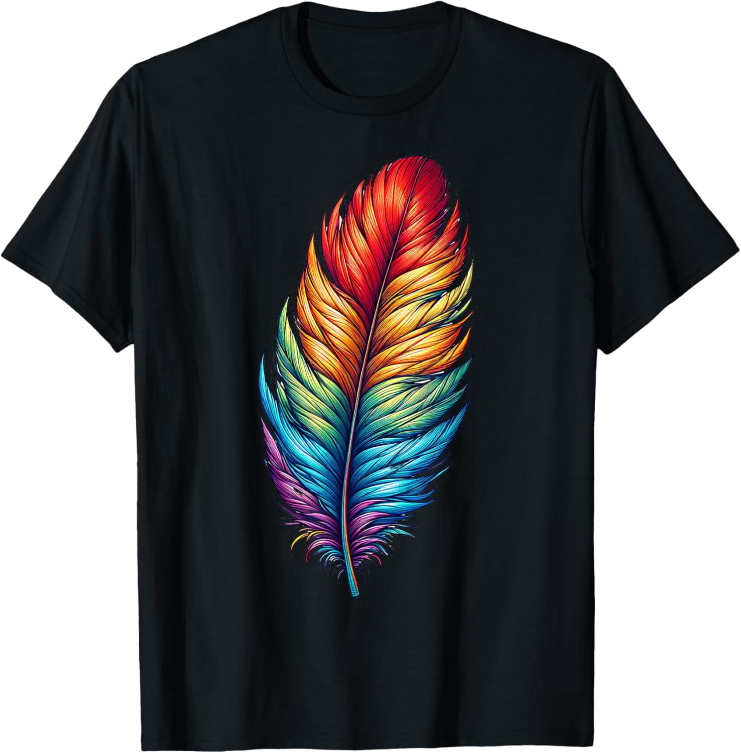 Colorful Feather Southwest Native American Indian Tribal Art T-Shirt ...