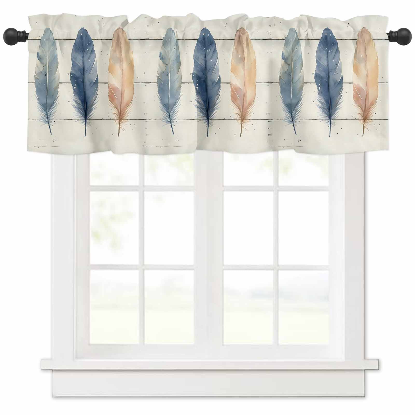 Colorful Feather Valances for Windows Farmhouse Kitchen Curtains ...