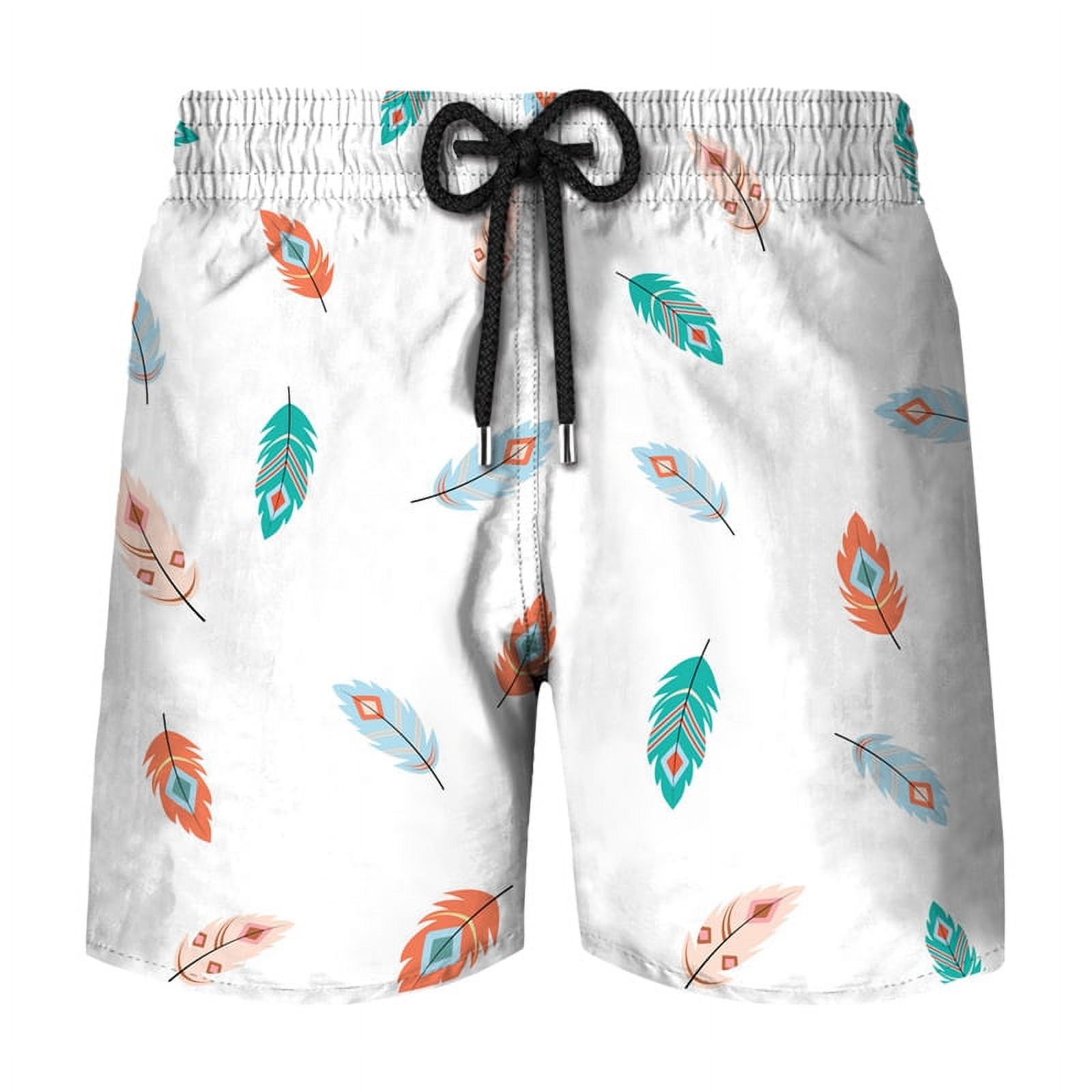 Colorful Feathers Graphic Board Shorts Pants Men Casual Hawaii Beach ...