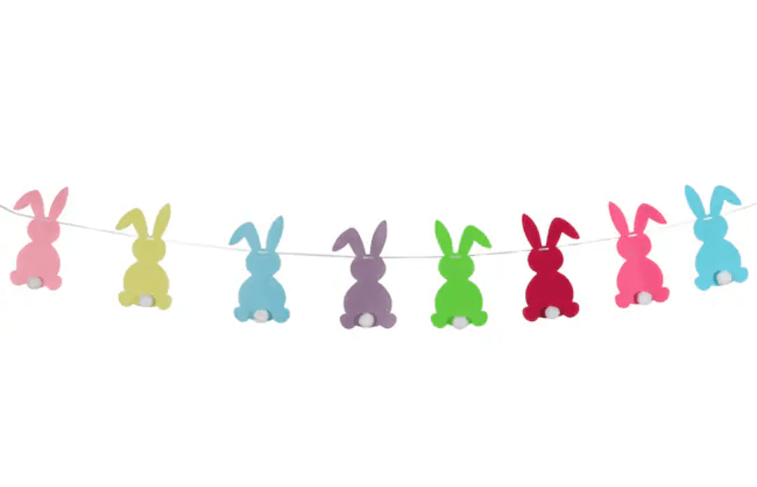 Colorful Felt Bunny Tail Garland - Adorable Easter Decoration for Home ...