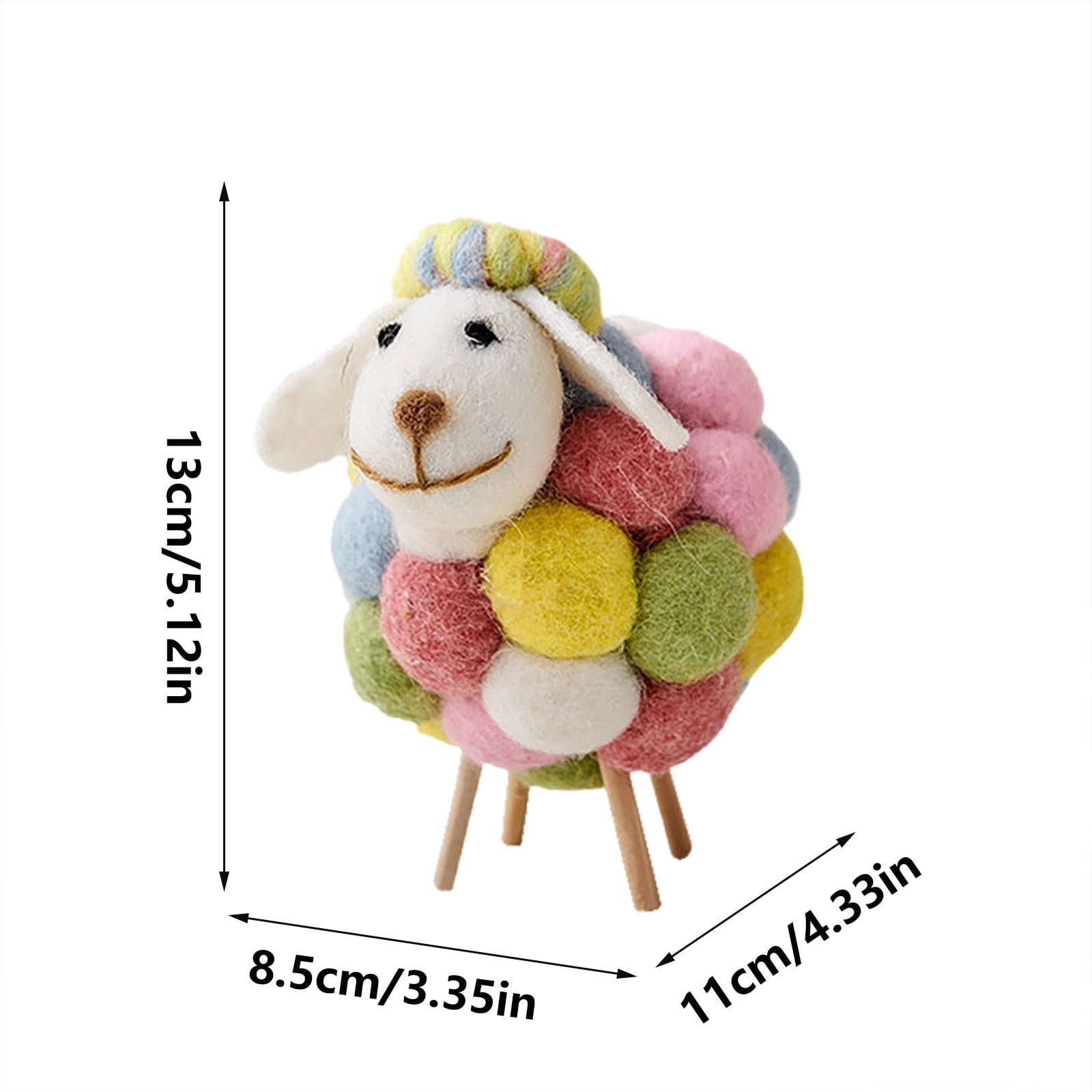 Colorful Felt Sheep Figurines Cute Wool Felt Sheep Shape Ornament Xmas ...