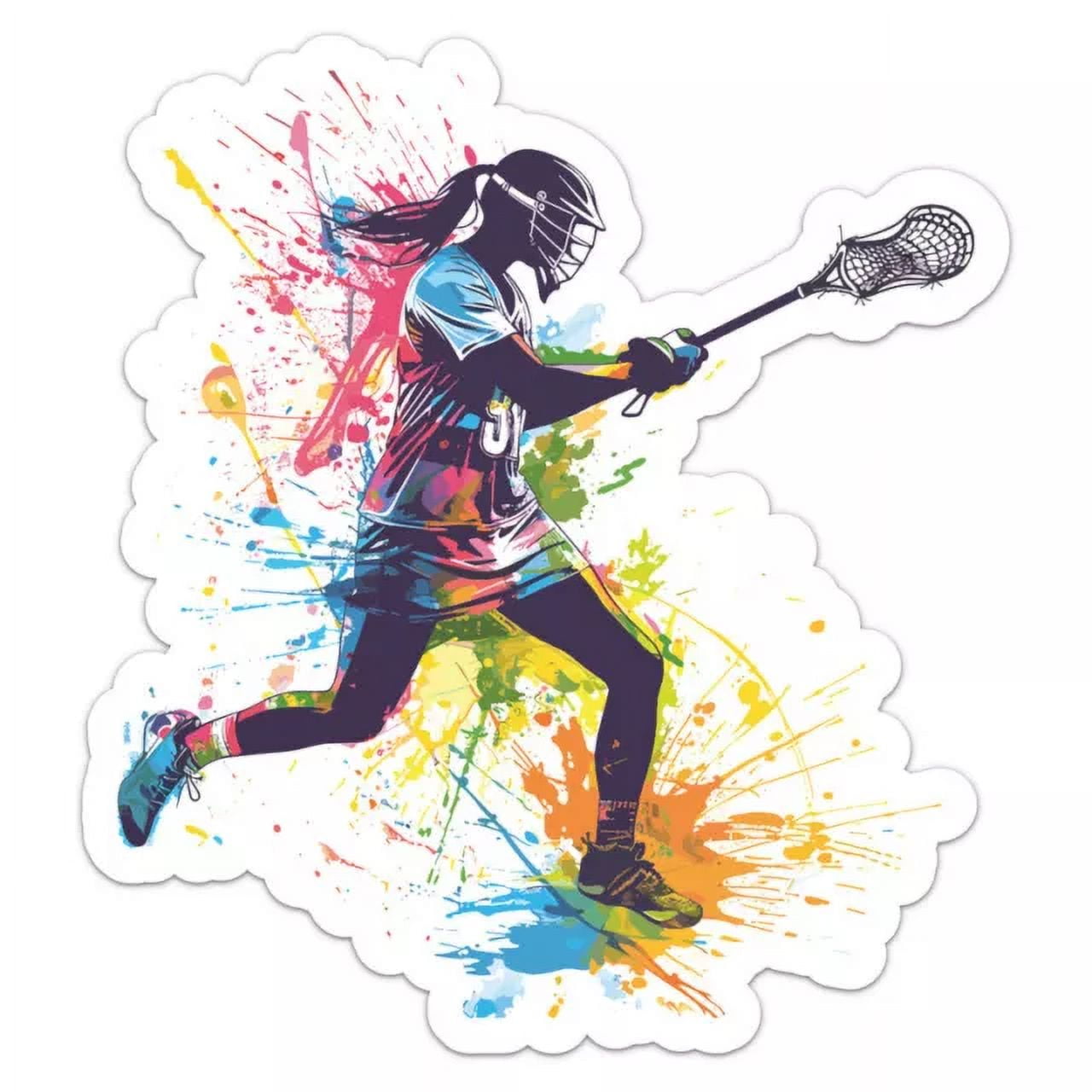 Colorful Female Lacrosse Sticker Phone Decal Water Bottle Stickers Car ...