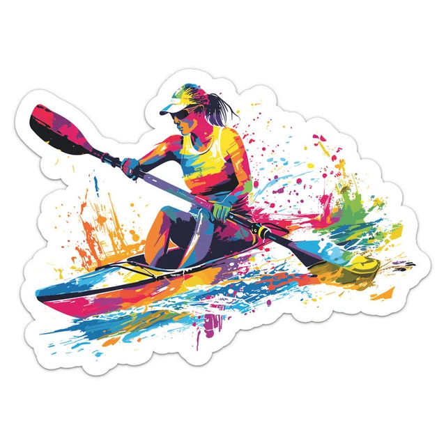 Colorful Female Rowing Sticker Phone Decal Water Bottle Stickers Car ...
