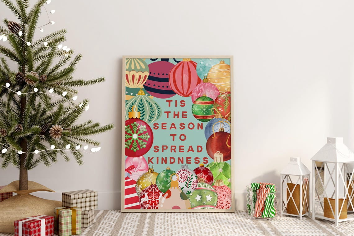Colorful Festive Ornament Quote Wall Art, Unframed Paper Print Size ...