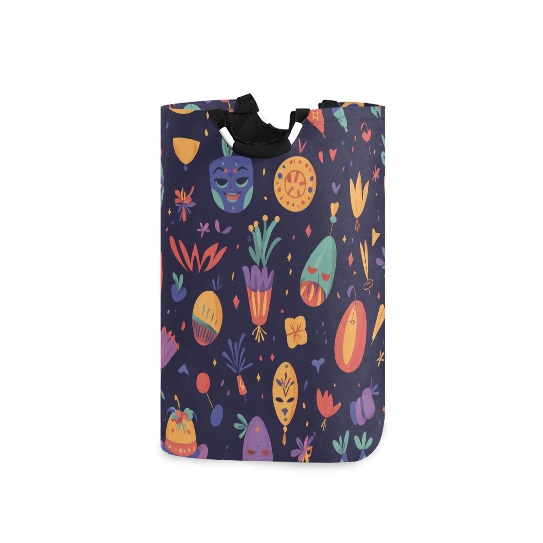 Colorful Fiesta Pattern Laundry Basket with Handles 50L Collapsible ...