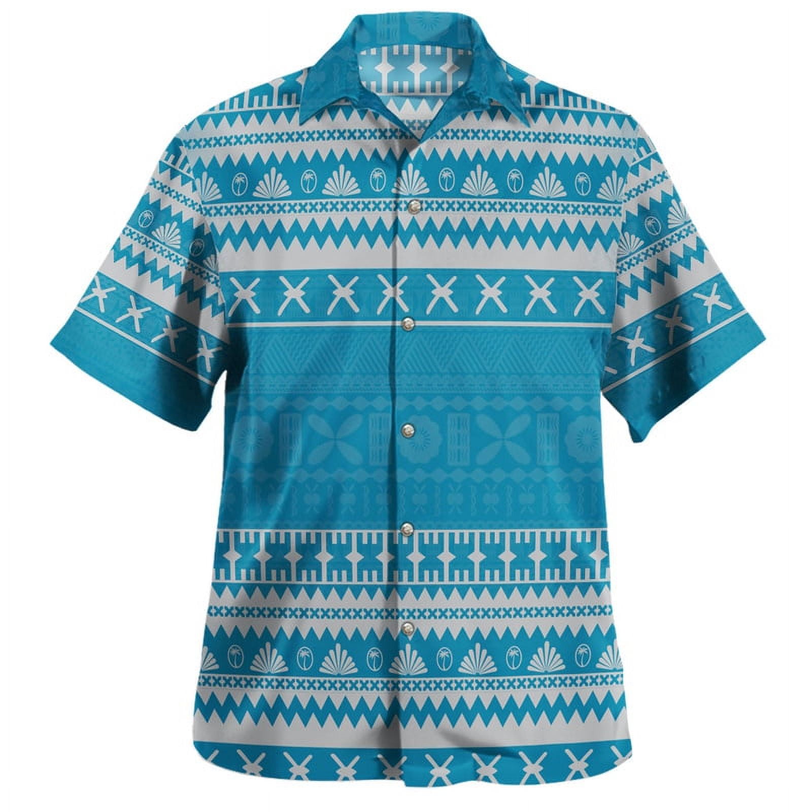 Colorful Fiji Hawaiian Shirt For Men 3d Printed Aloha Short Sleeves ...