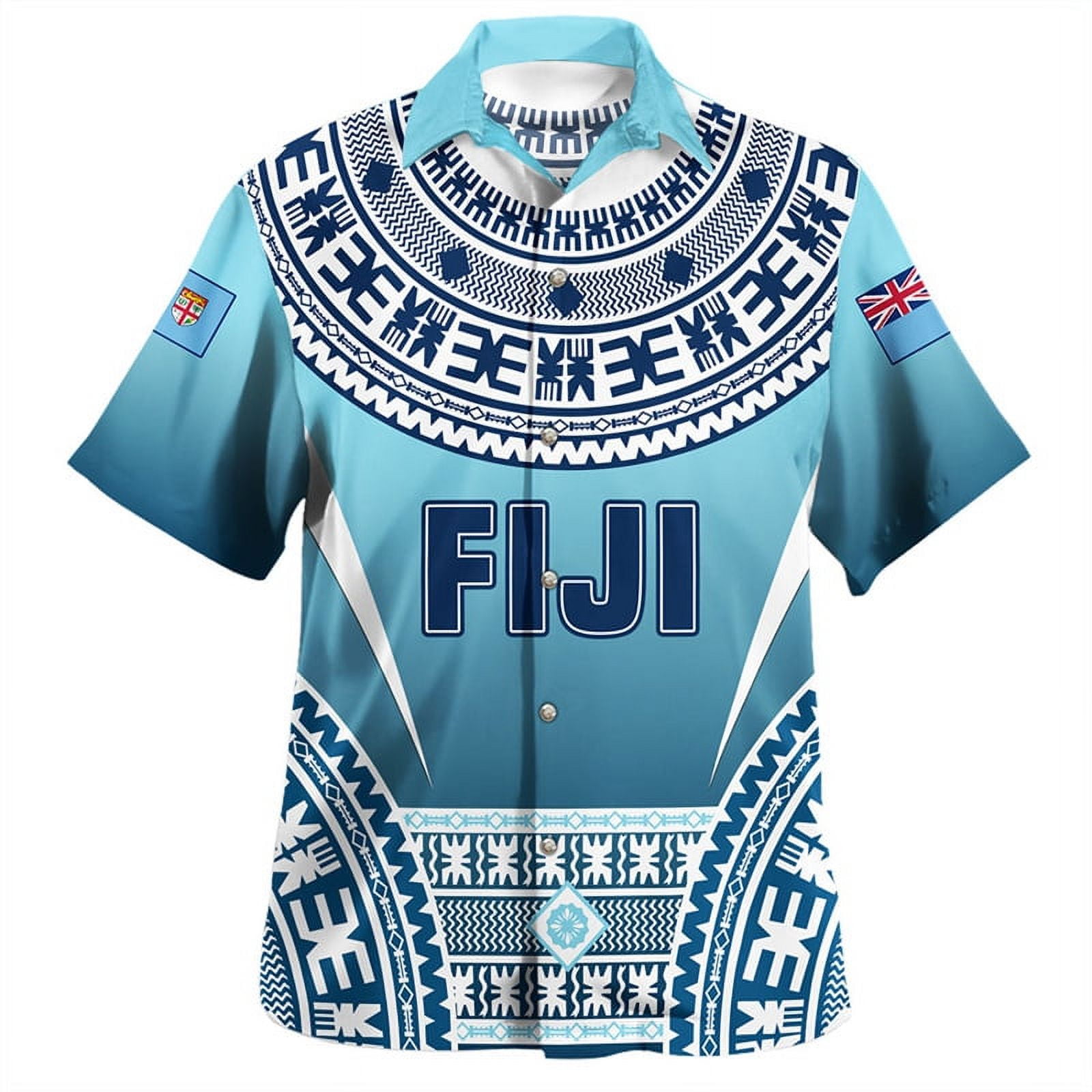 Colorful Fiji Hawaiian Shirt For Men 3d Printed Aloha Short Sleeves ...
