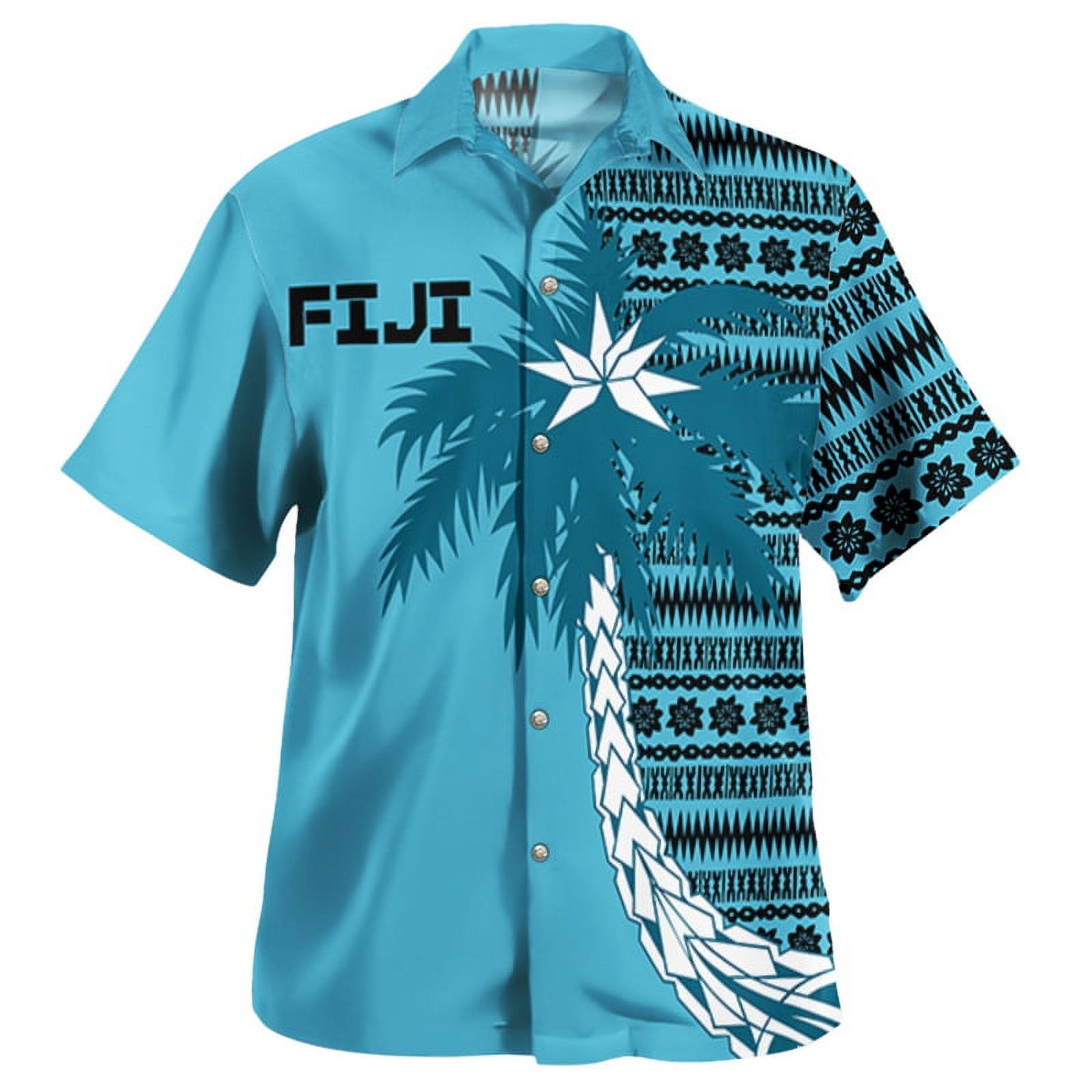 Colorful Fiji Hawaiian Shirt For Men 3d Printed Aloha Short Sleeves ...