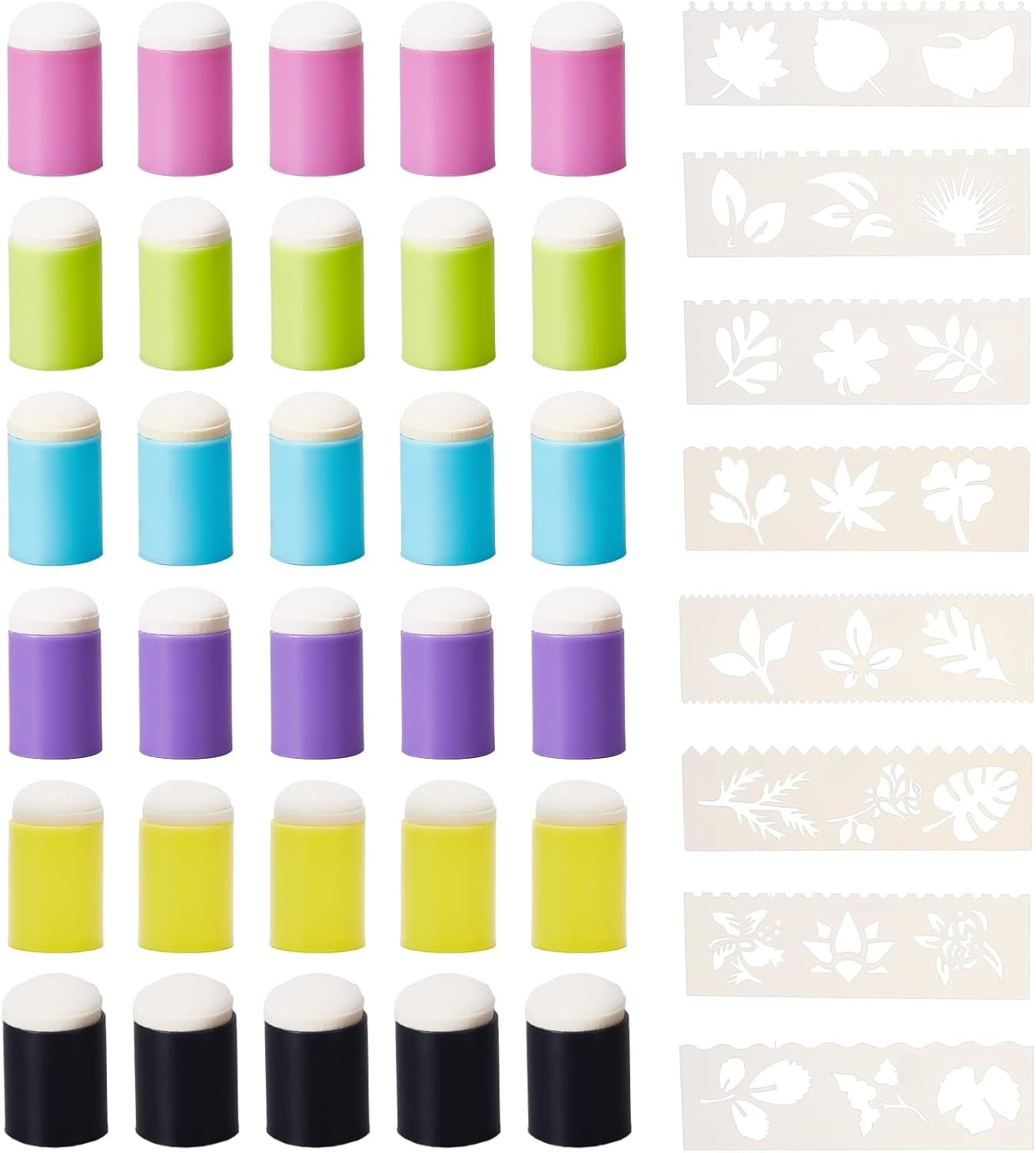 Colorful Finger Sponge Daubers 30pcs Finger Painting Sponge Set with ...