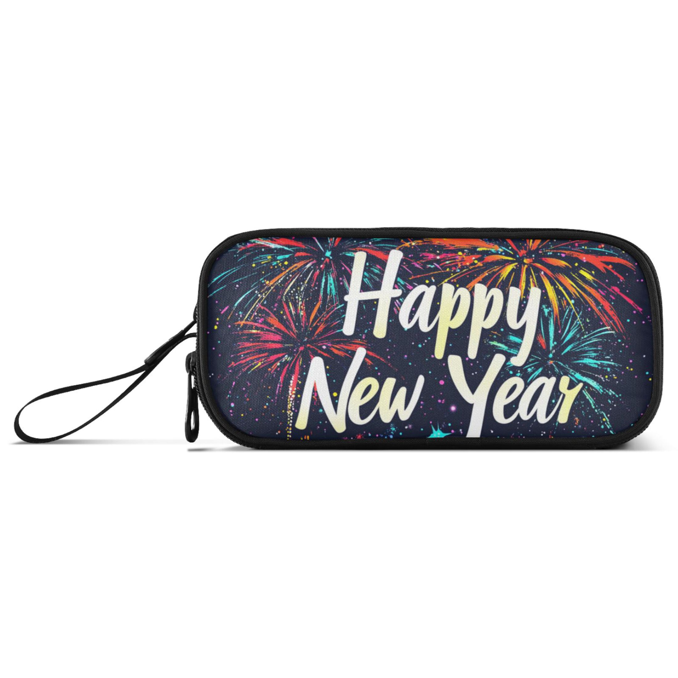 Colorful Fireworks Celebrate 2025 Pencil Case Stationary Holder Pen Bag ...