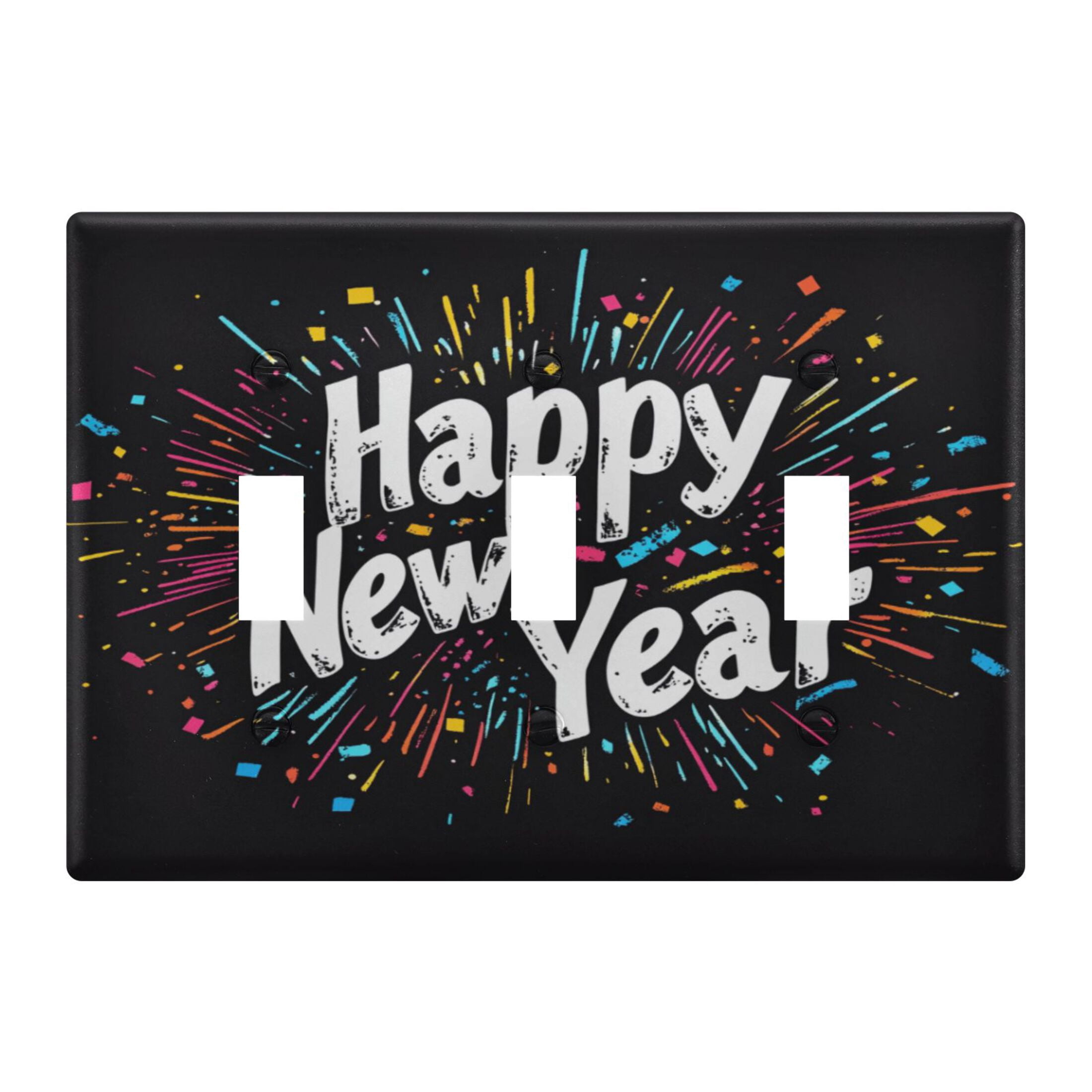 Colorful Fireworks Happy New Year Light Switch Cover Electrical Outlet ...