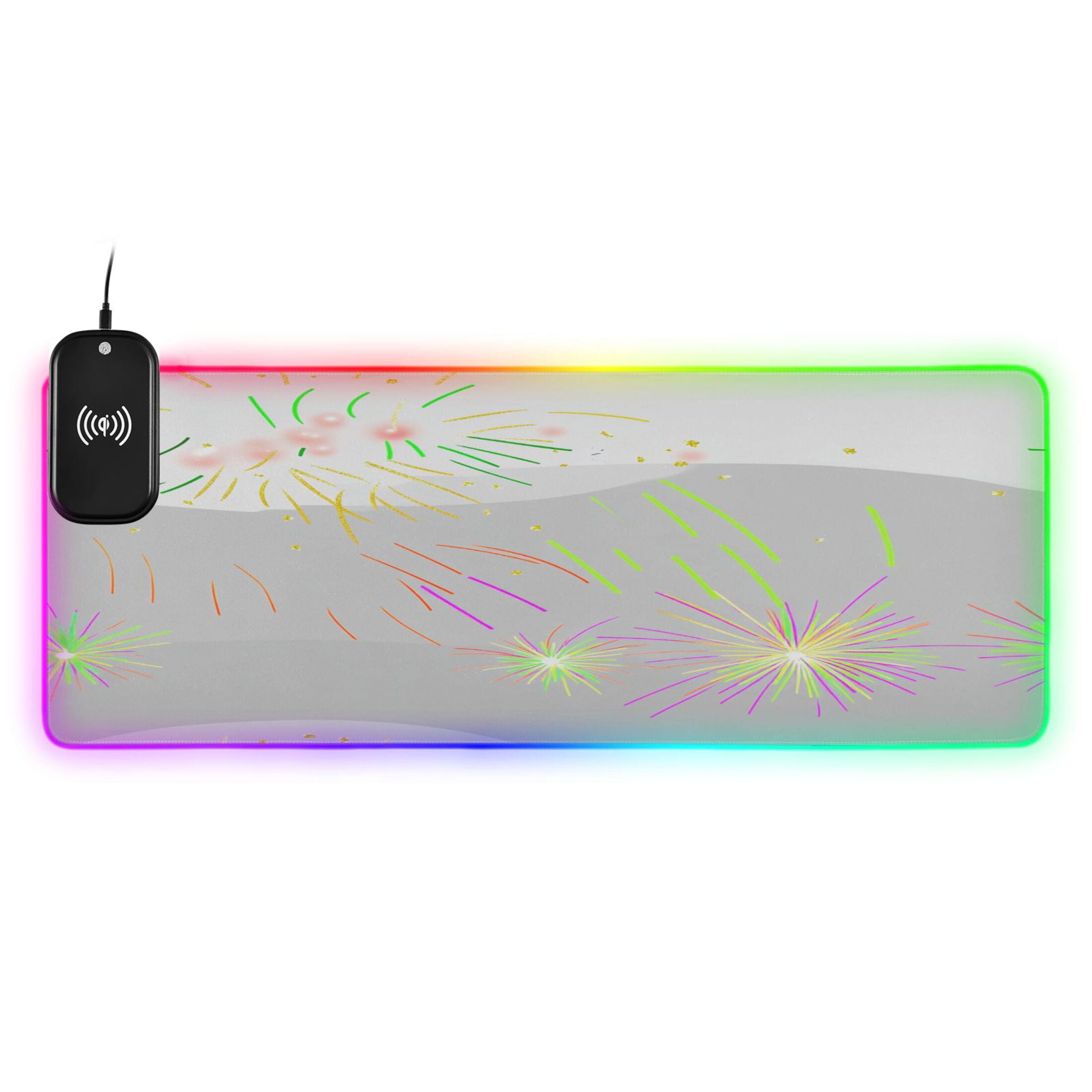 Colorful Fireworks Large RGB Gaming Mouse Pad with Fast Wireless ...